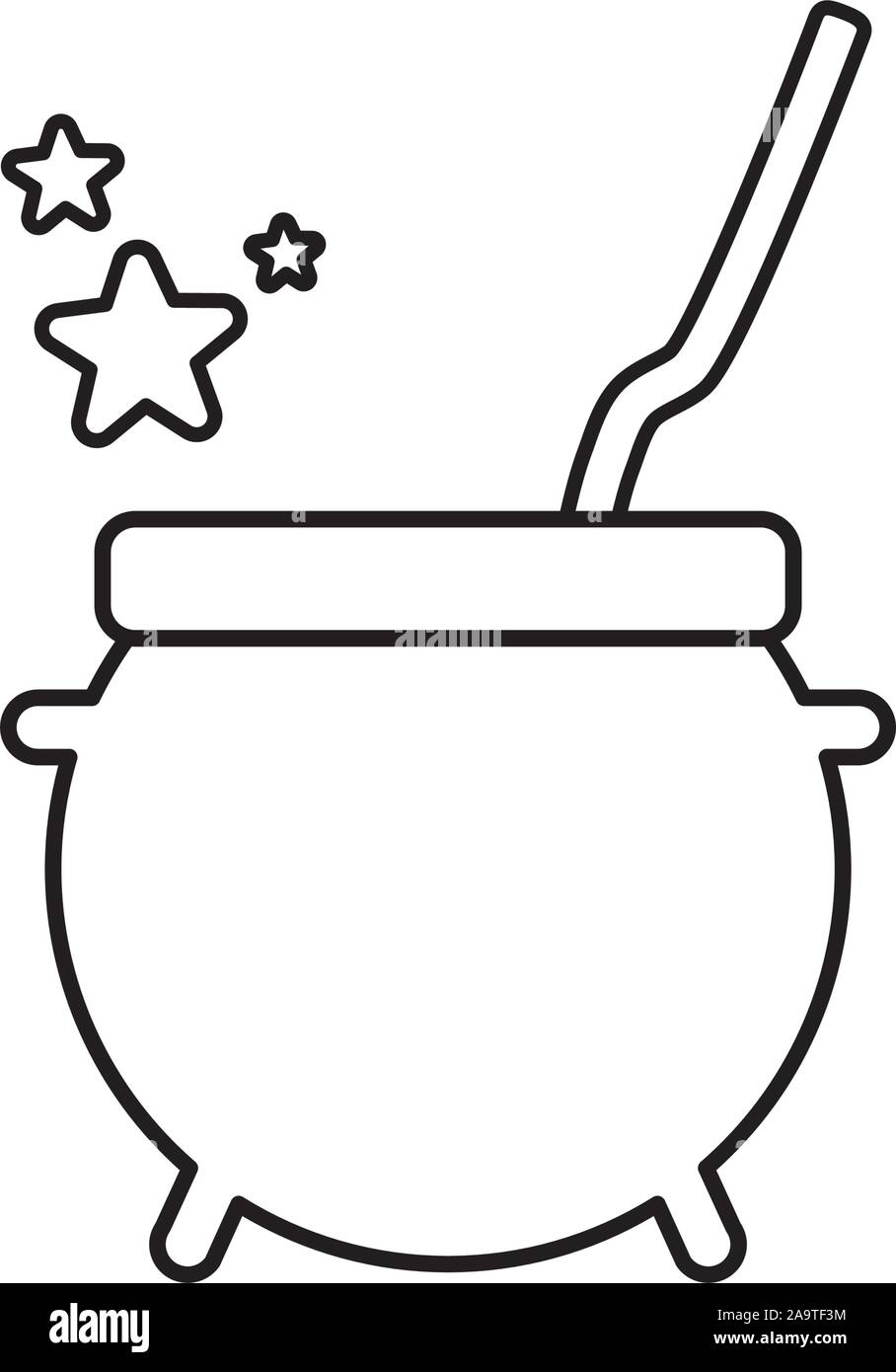 cauldron imagination mystery magic line style icon illustration Stock ...