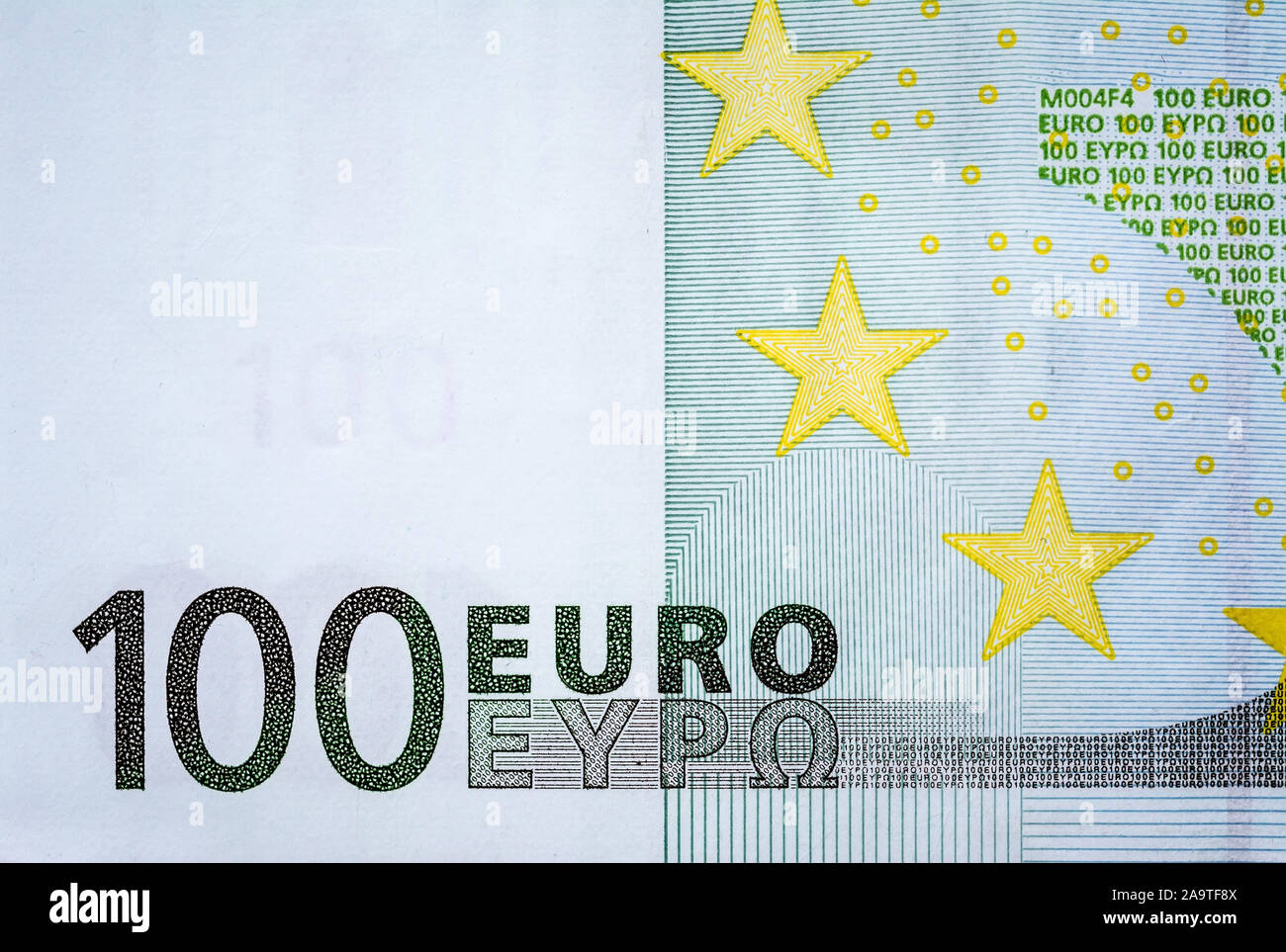 100 Euro banknote close-up macro texture background Stock Photo - Alamy