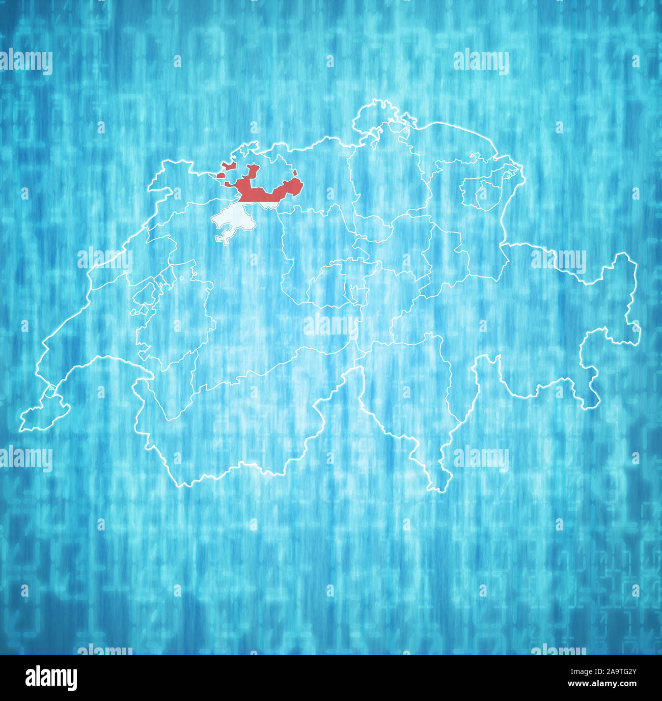 flag and territory of Solothurn canton on map of administrative ...