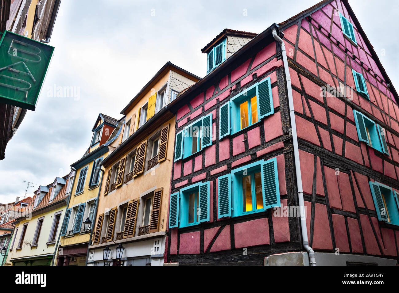 Old town of Colmar, Alsace, France. View with colorful buildings ...