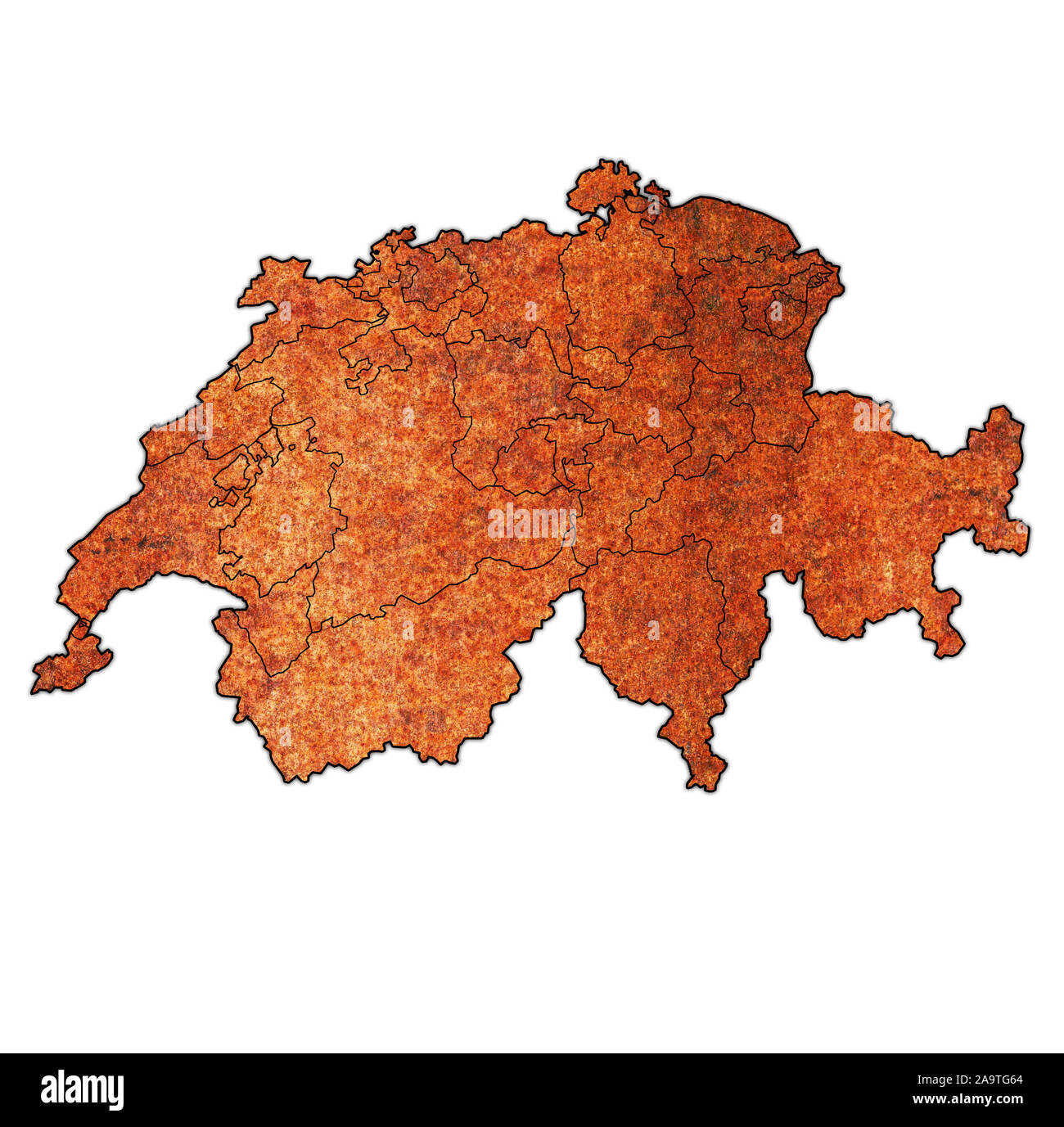 territories of cantons on map of administrative divisions of ...