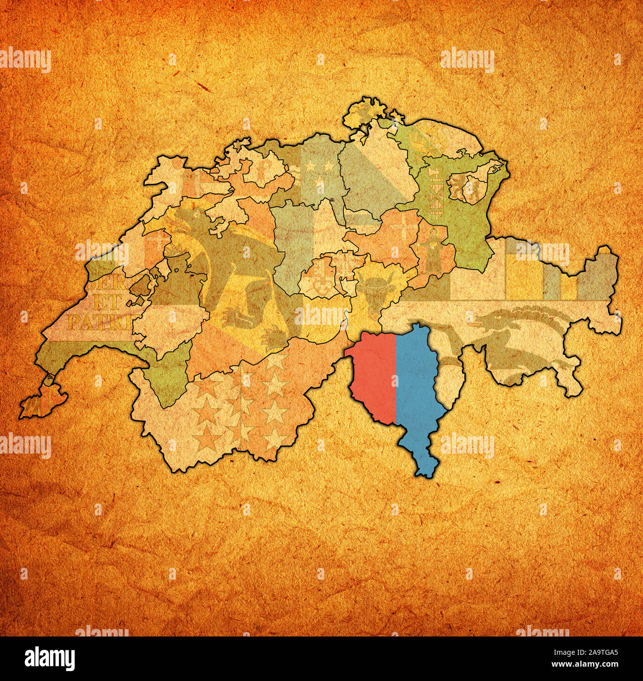 Tessin map hi-res stock photography and images - Alamy