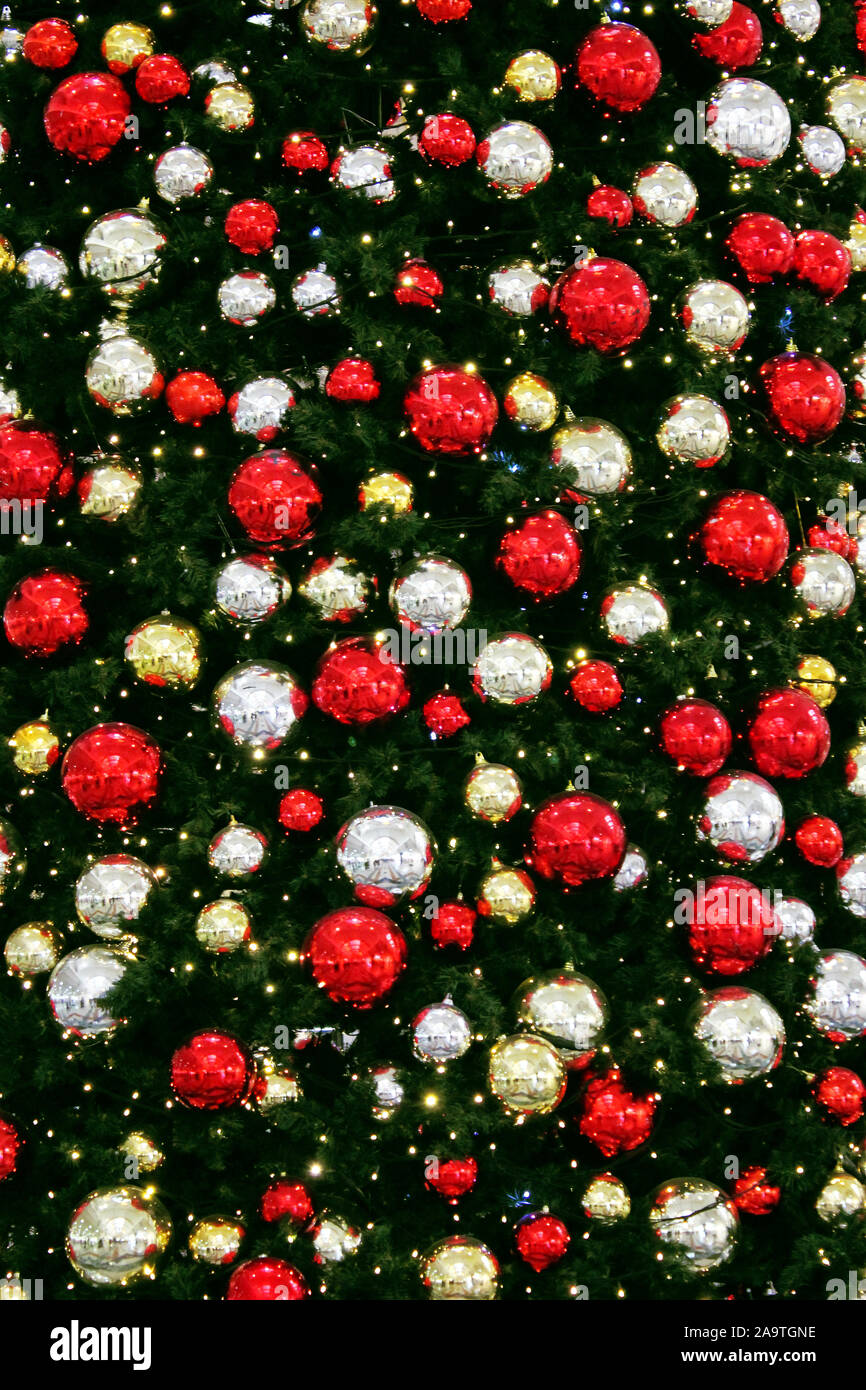 Christmas tree balls traditional decorations Stock Photo - Alamy