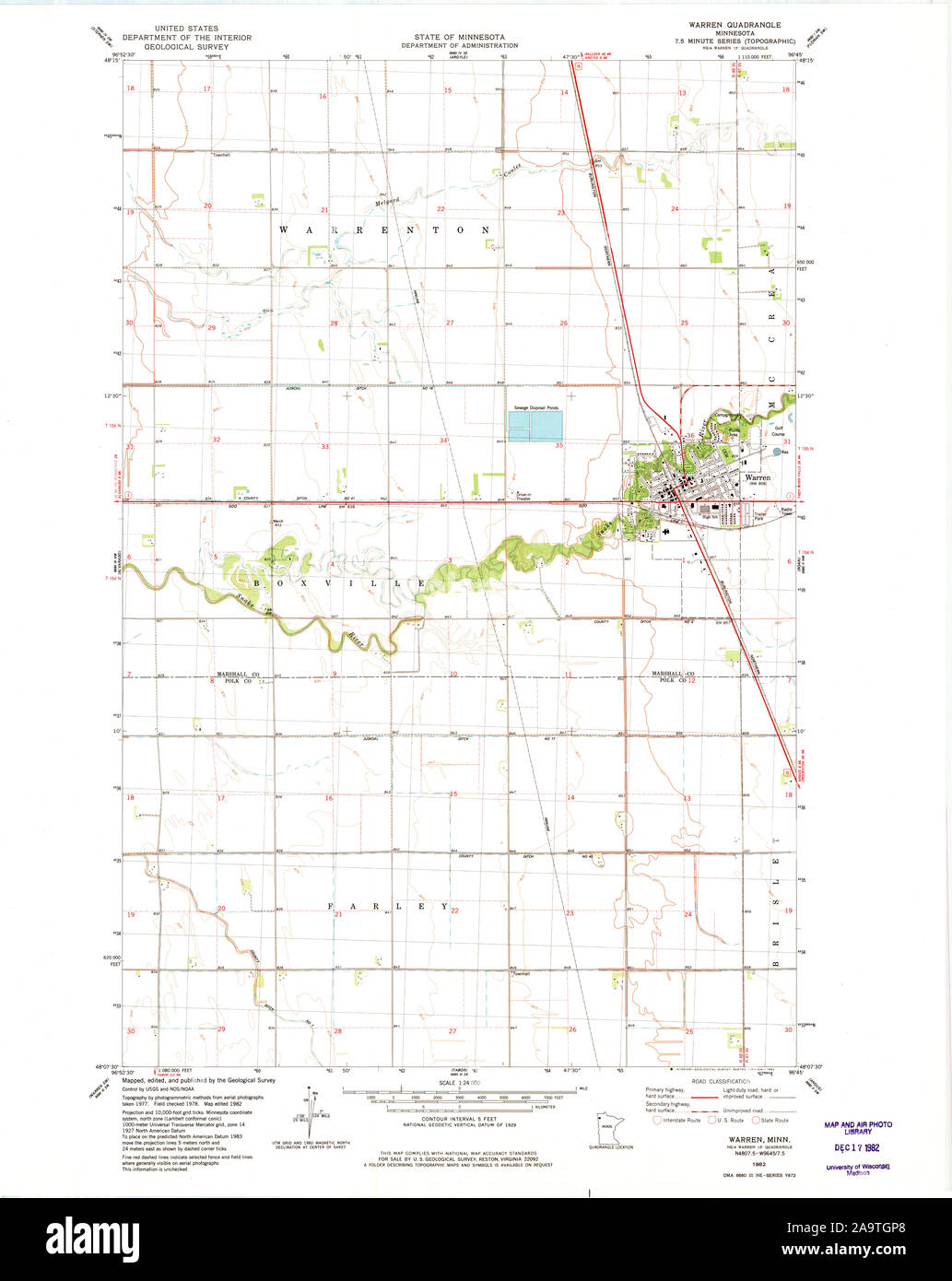 Warren minnesota map hi-res stock photography and images - Alamy