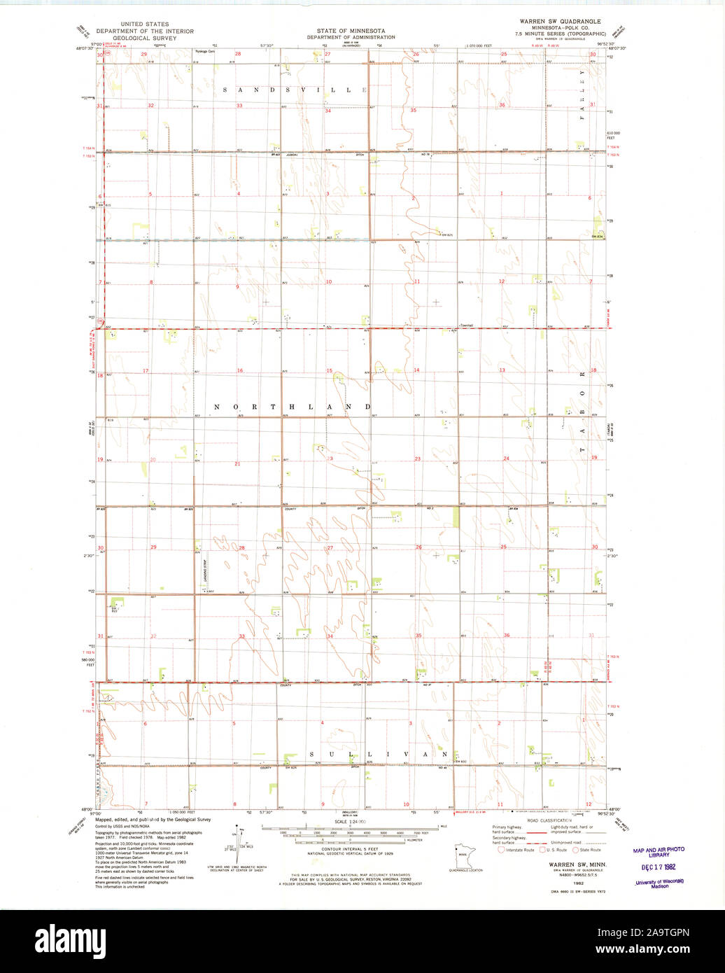 Warren minnesota map hi-res stock photography and images - Alamy