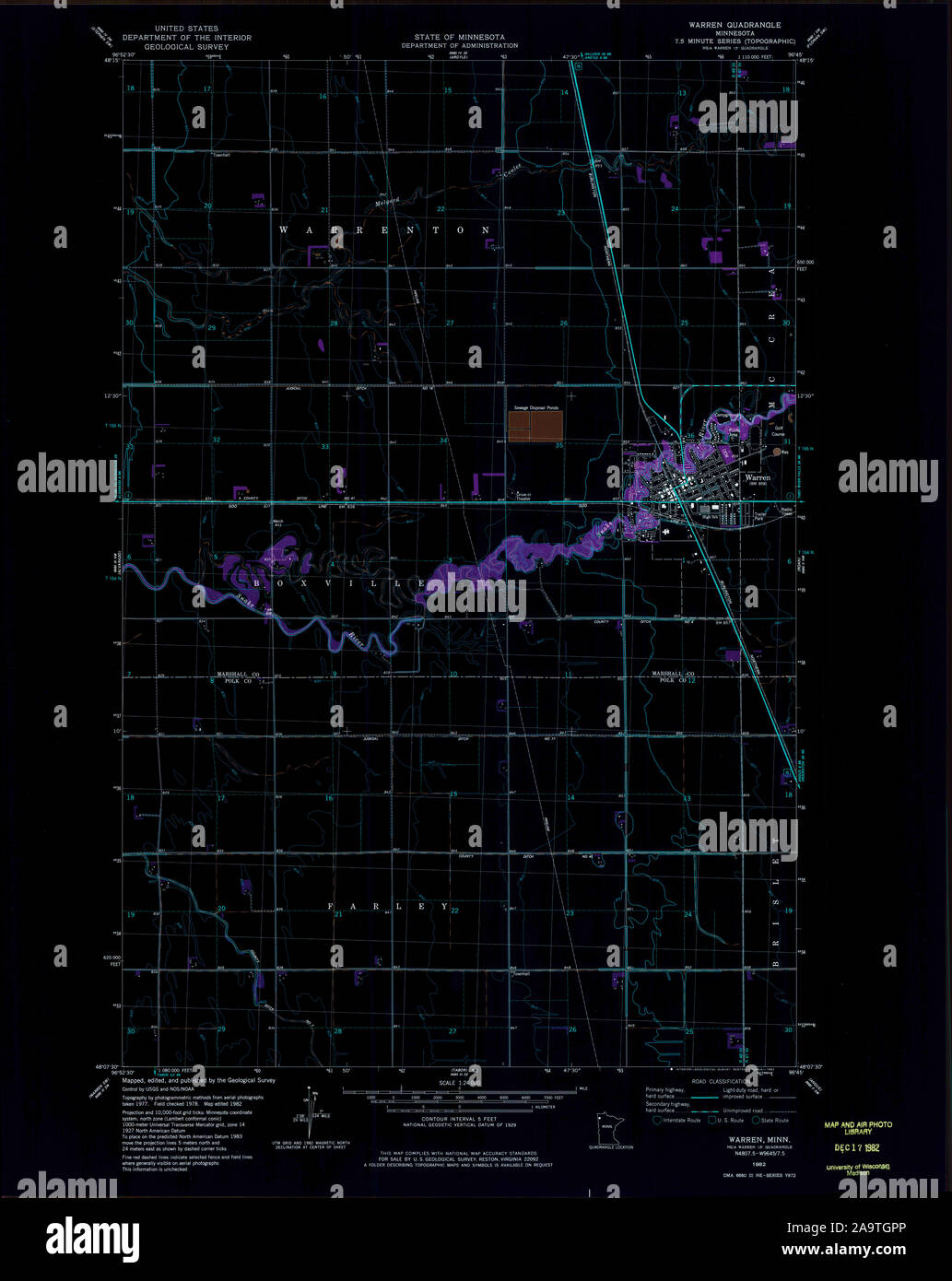 Warren minnesota map hi-res stock photography and images - Alamy