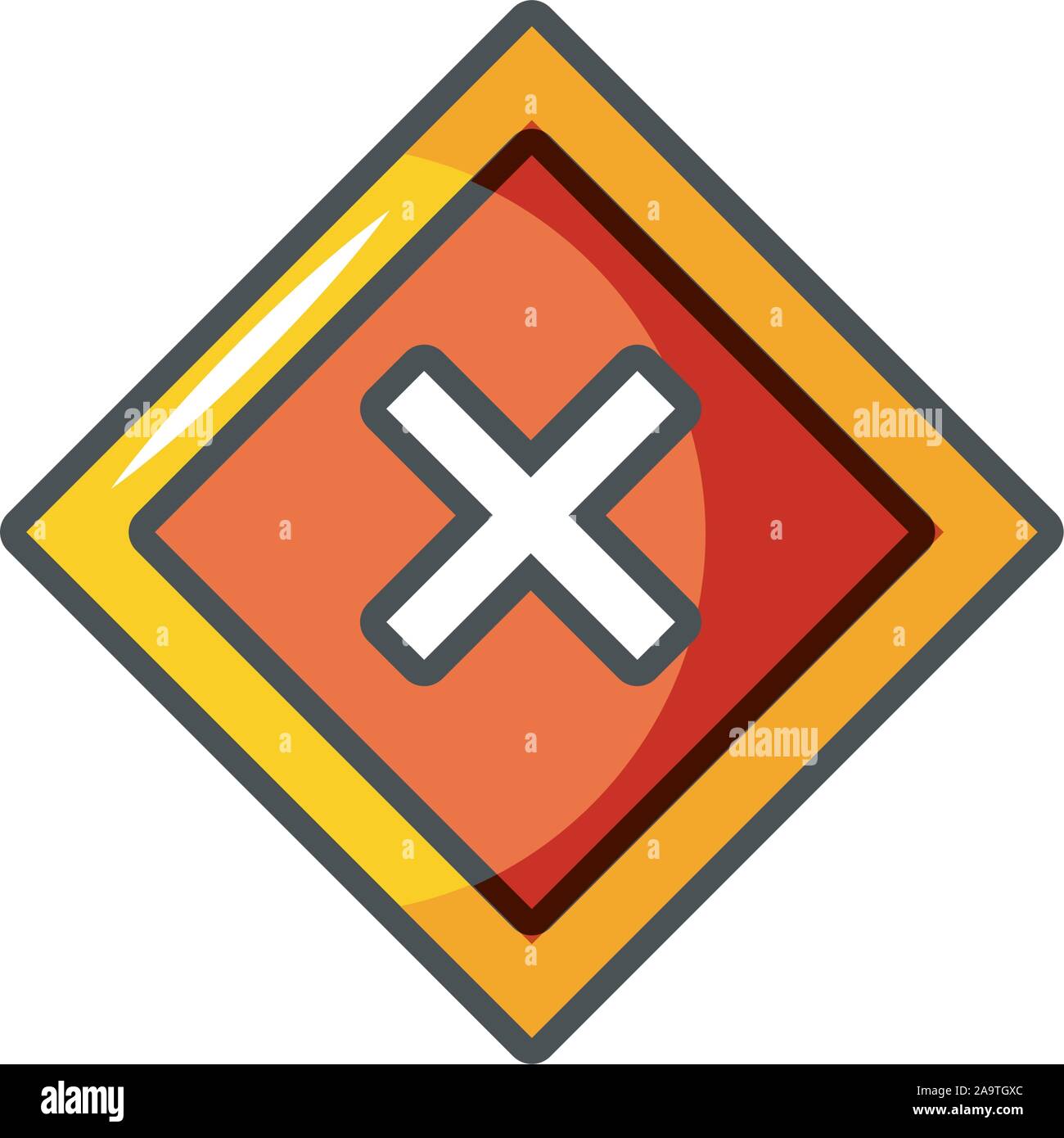 danger sign protection safety fill vector illustration Stock Vector ...