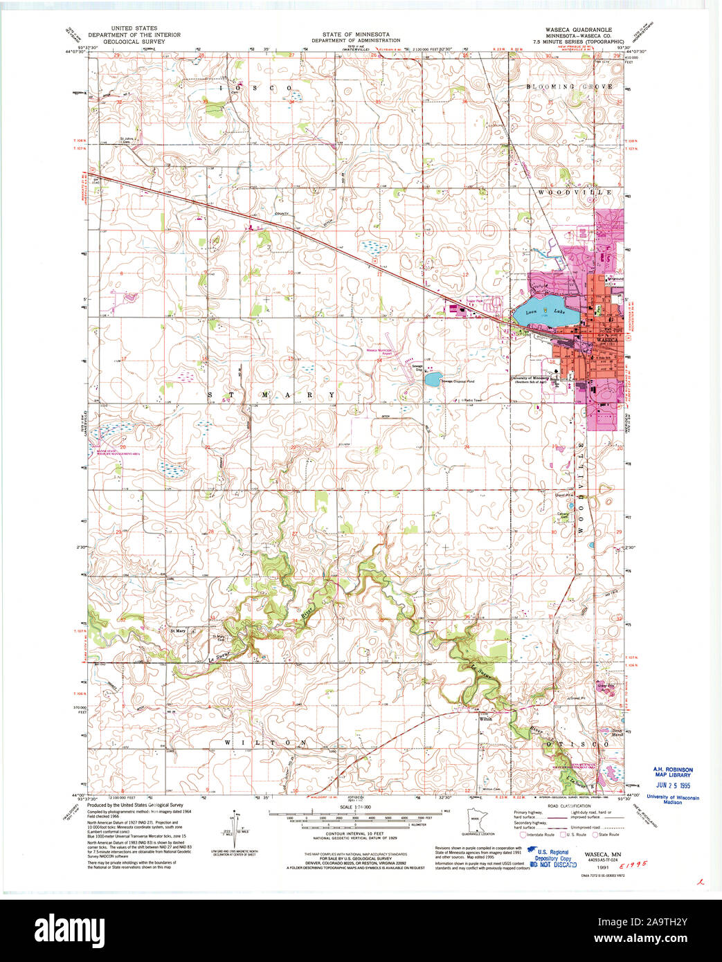 Waseca map hi-res stock photography and images - Alamy