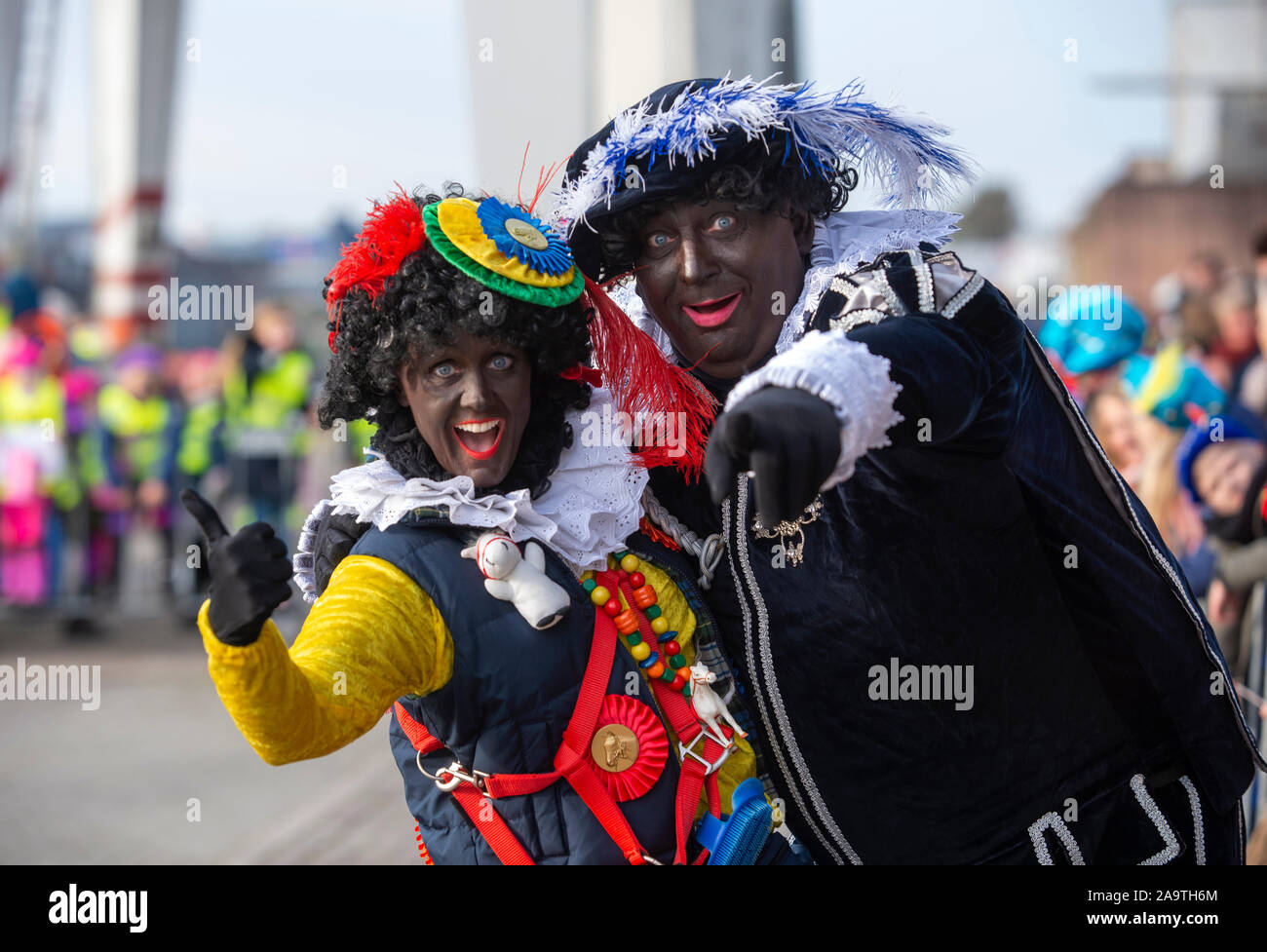 ENSCHEDE, THE NETHERLANDS - NOV 16, 2019: Black pete is the helping ...
