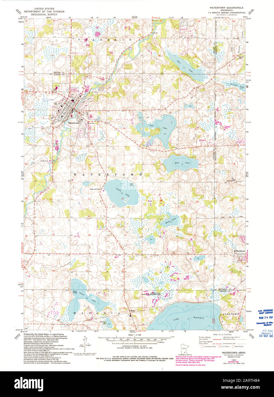 Watertown map Cut Out Stock Images & Pictures - Alamy