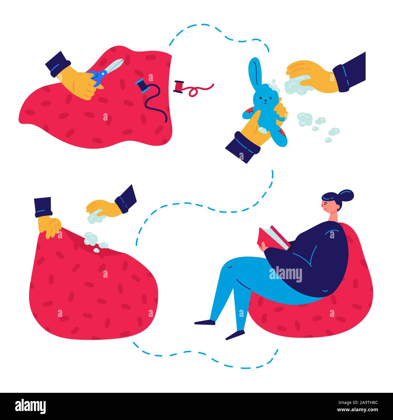 Old woman illustration bag hi-res stock photography and images - Alamy