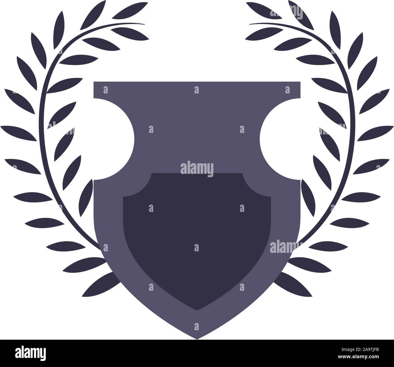 shield emblem antique medieval flat design vector illustration Stock ...