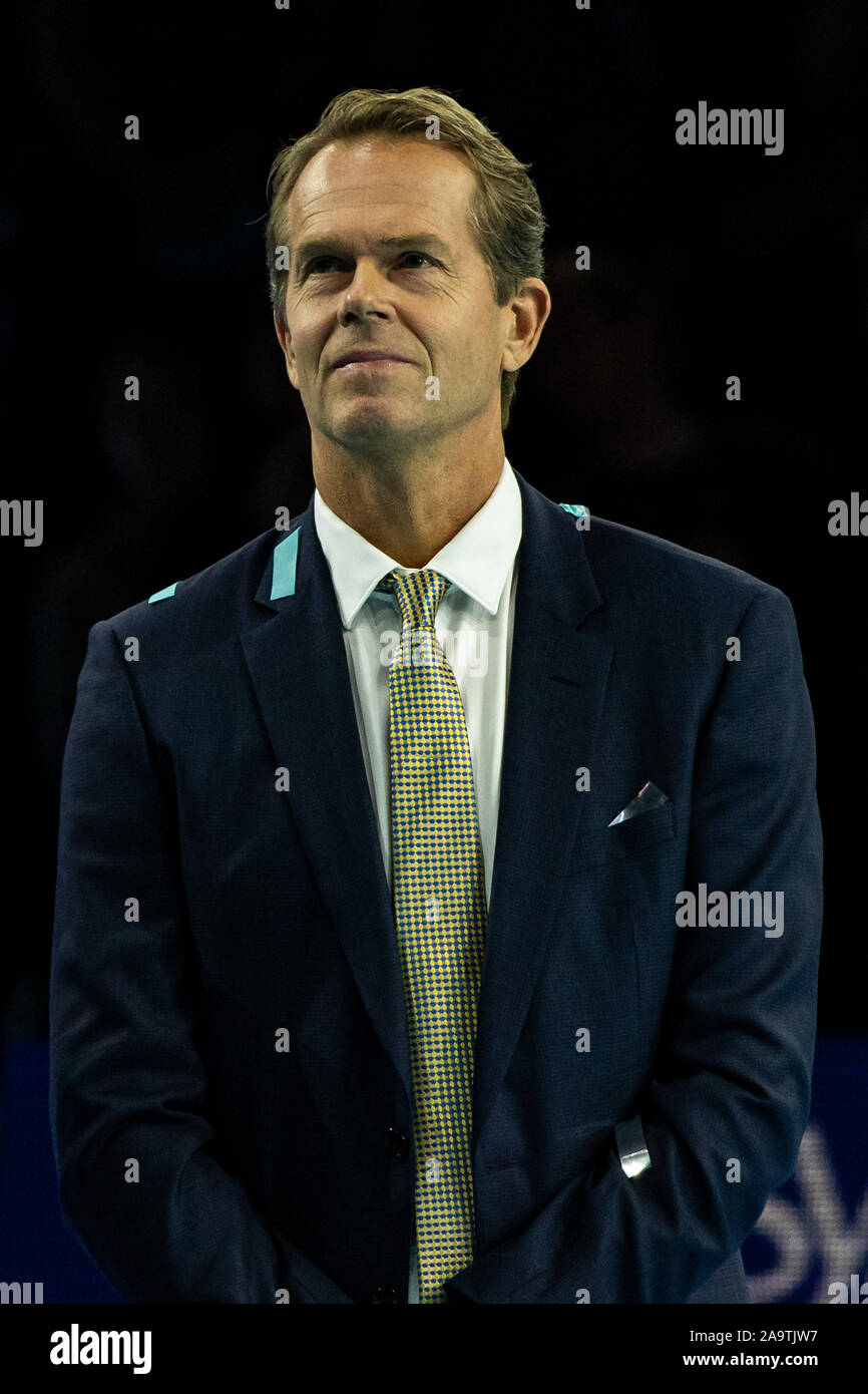 London, UK. 17th Nov, 2019. Stefan Edberg presenting the trophy at the ...