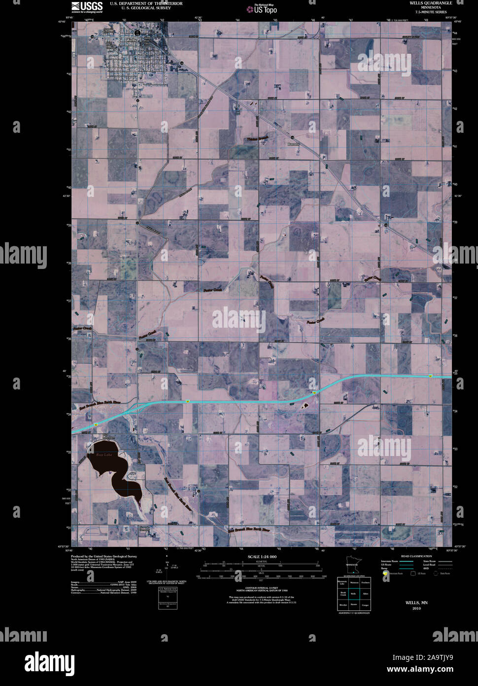 Map of wells minnesota hi-res stock photography and images - Alamy