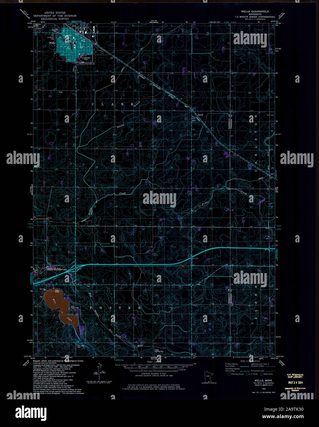 Map of wells minnesota hi-res stock photography and images - Alamy
