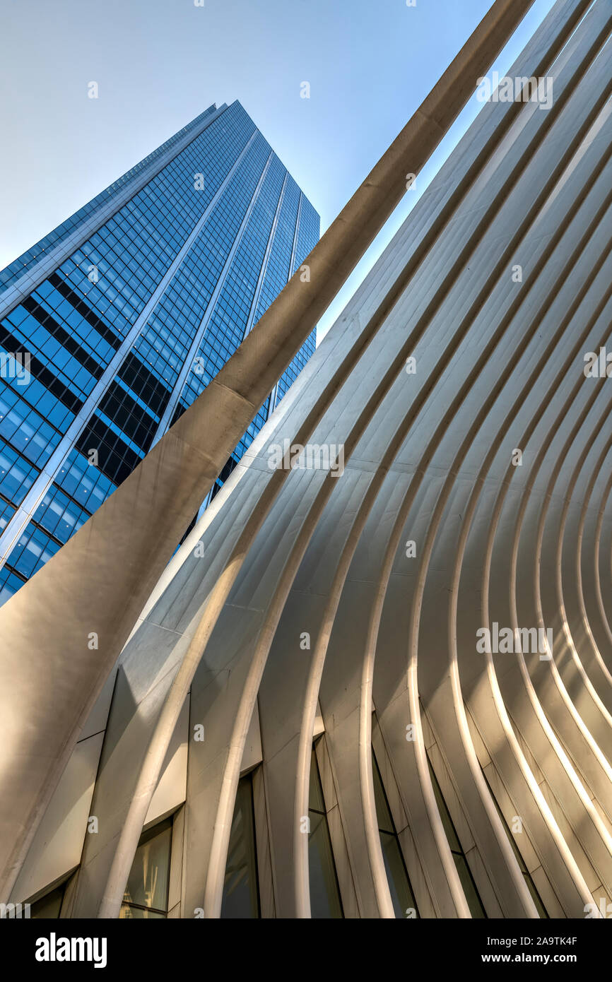 White ribs of Oculus station house designed by architect Santiago ...