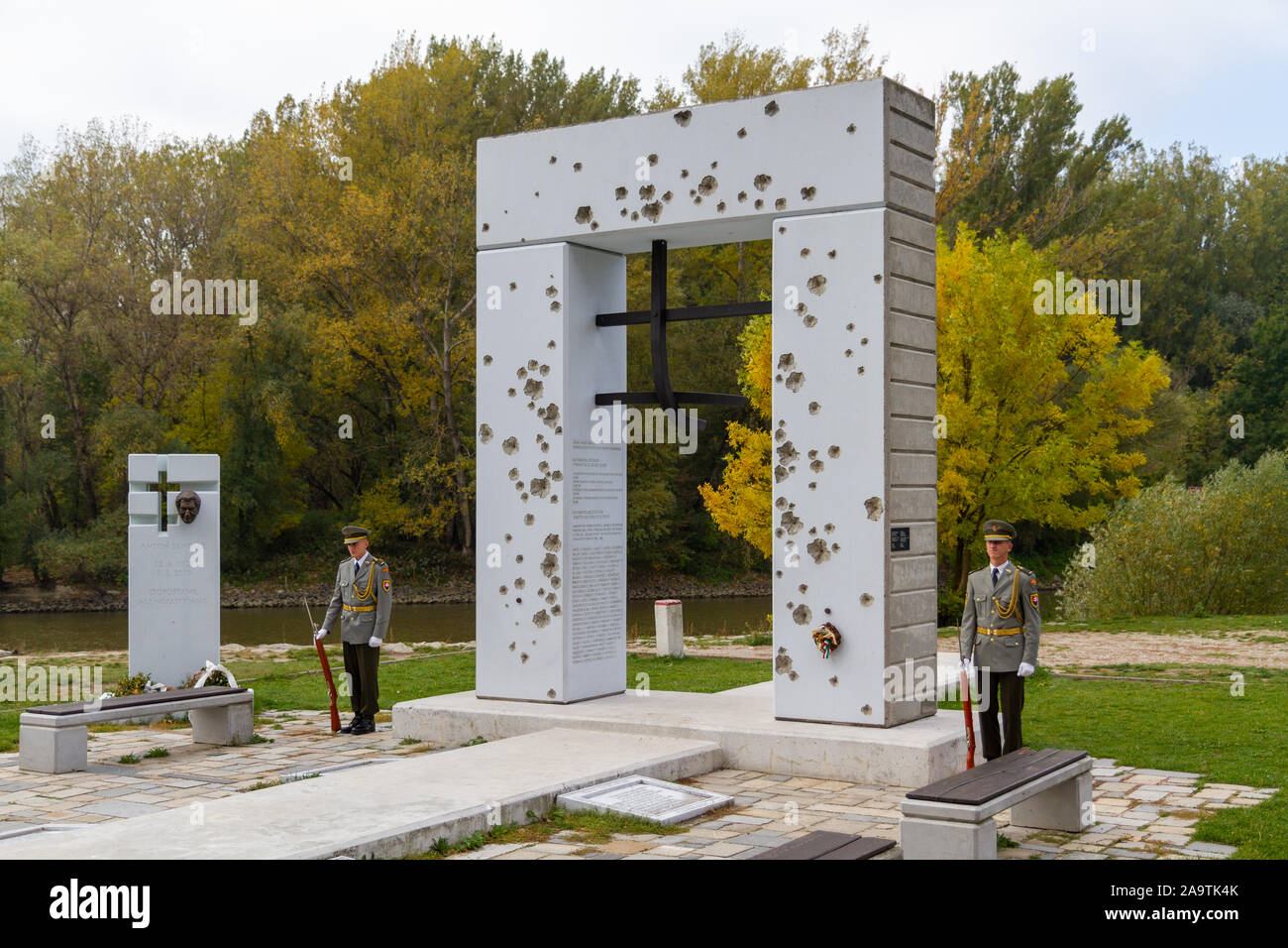 The Slovak guard of honour at the monument "Brana Slobody" (Gate of ...