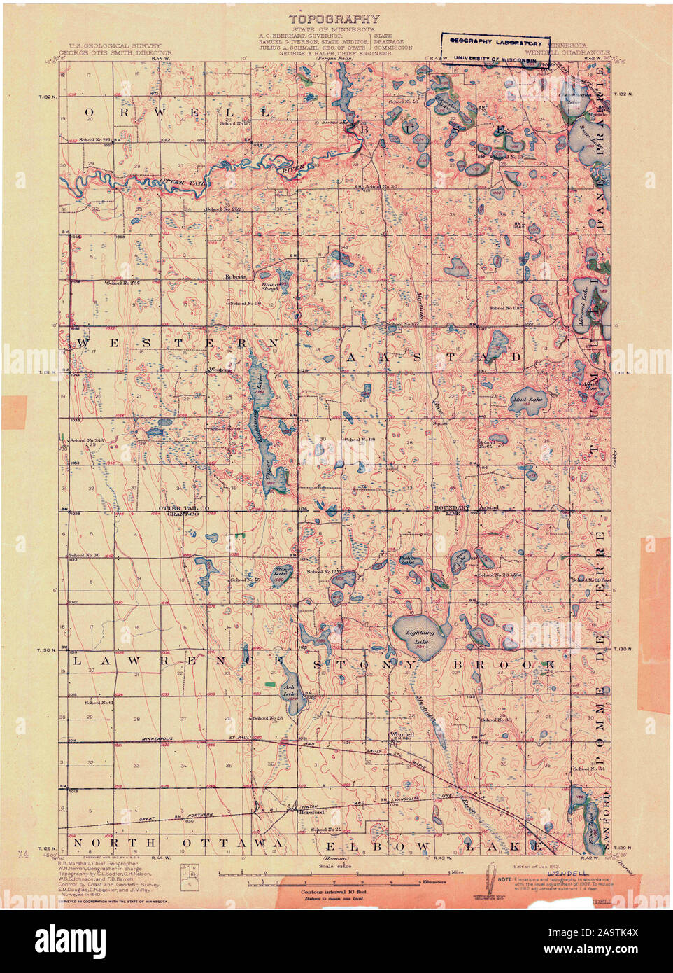 1913 minnesota map hi-res stock photography and images - Alamy