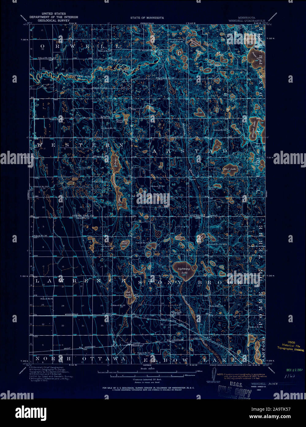 Minnesota map 1910 hi-res stock photography and images - Alamy