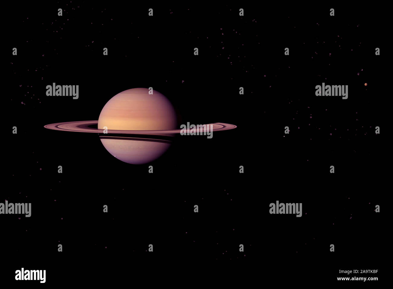 Planet Saturn, in bright colors, on a dark background. Elements of this ...