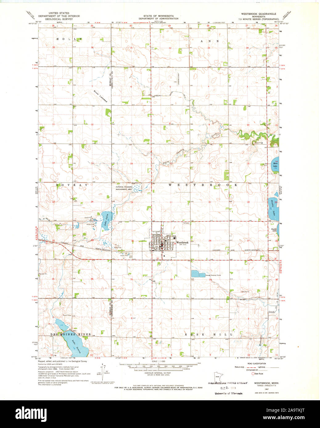 Westbrook Minnesota Map High Resolution Stock Photography and Images ...