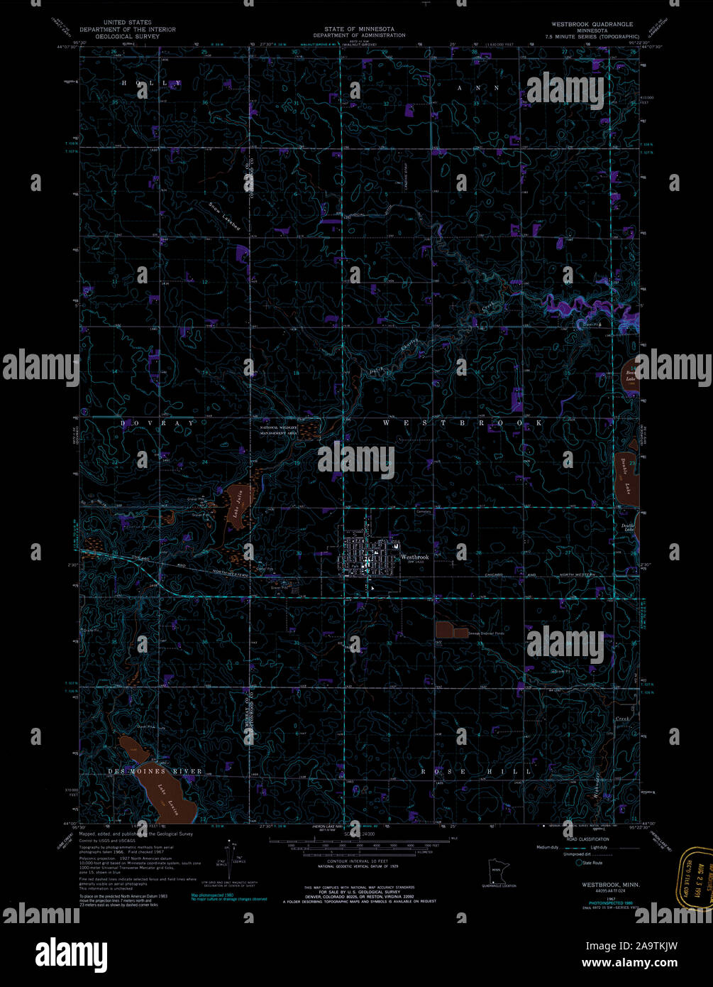 Westbrook minnesota map hi-res stock photography and images - Alamy