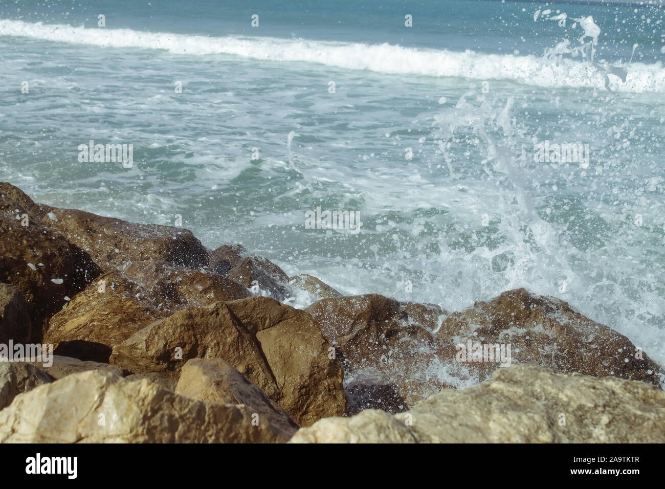 Picture of the Mediterranean sea surf taken in Ashkelon Marina, Israel ...