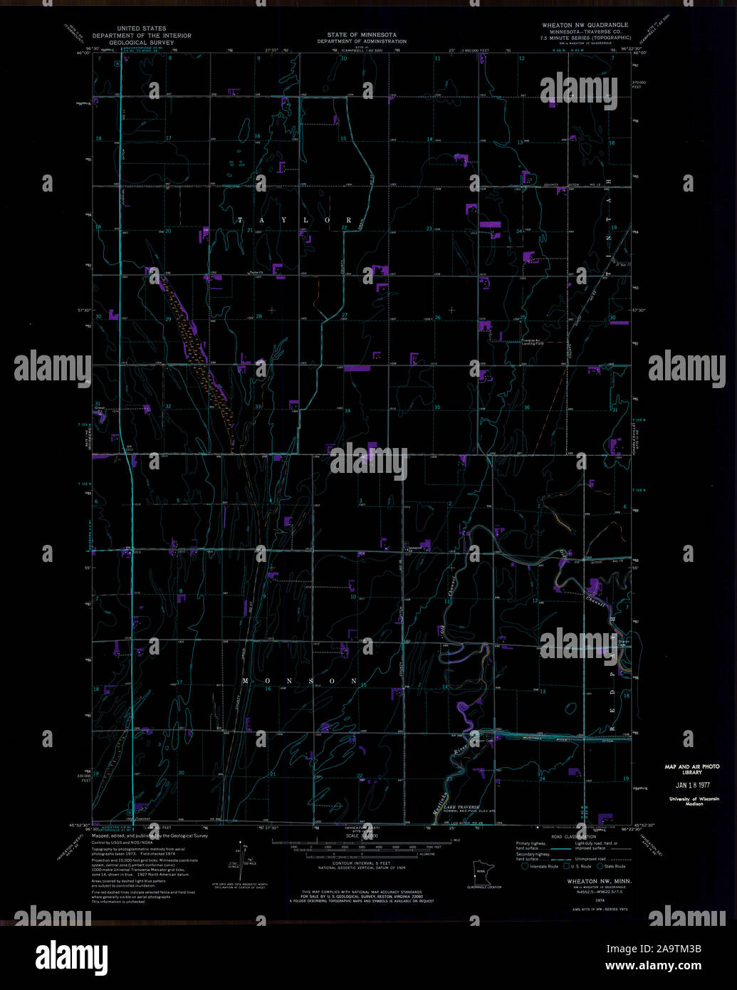 Map of wheaton minnesota hi-res stock photography and images - Alamy
