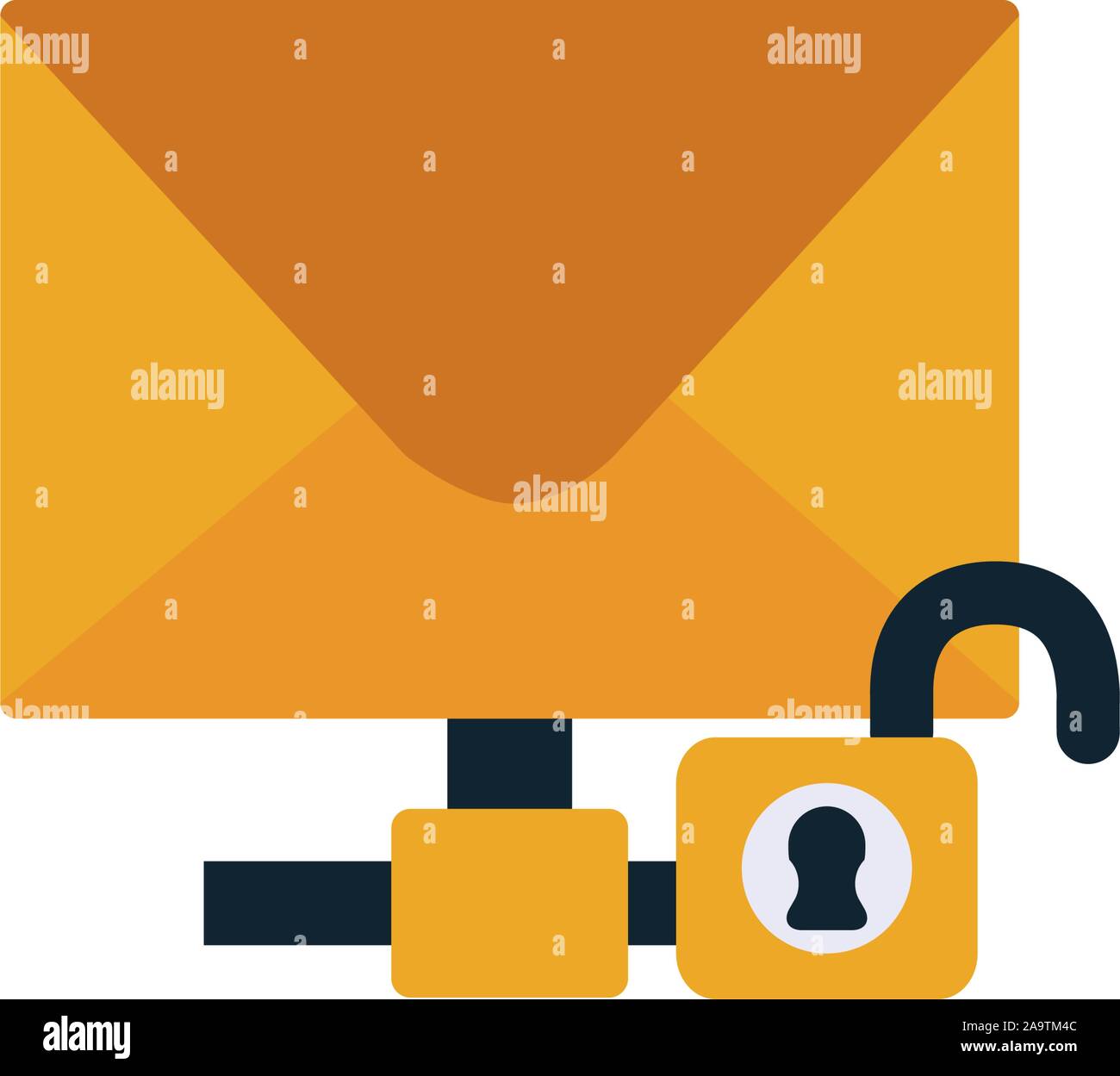 security envelope with padlock flat style vector illustration design ...