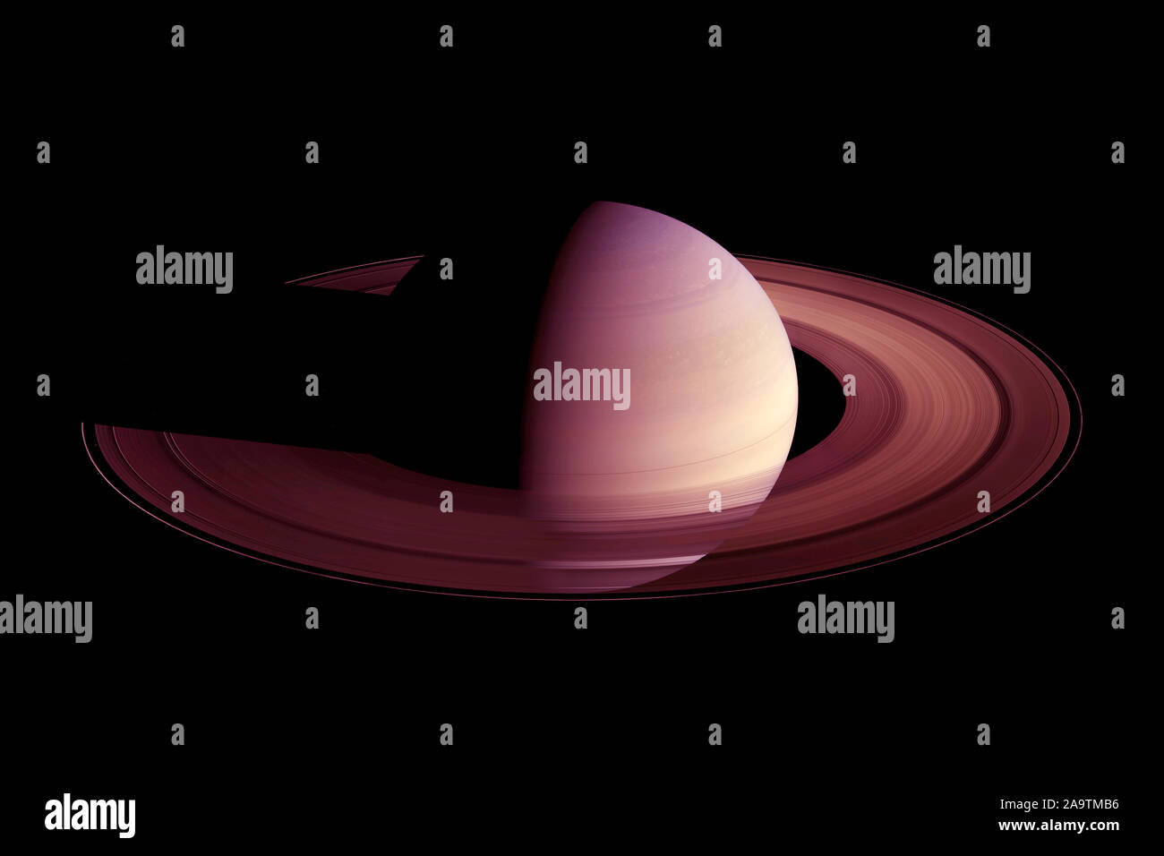 Planet Saturn, in bright colors, on a dark background. Elements of this ...
