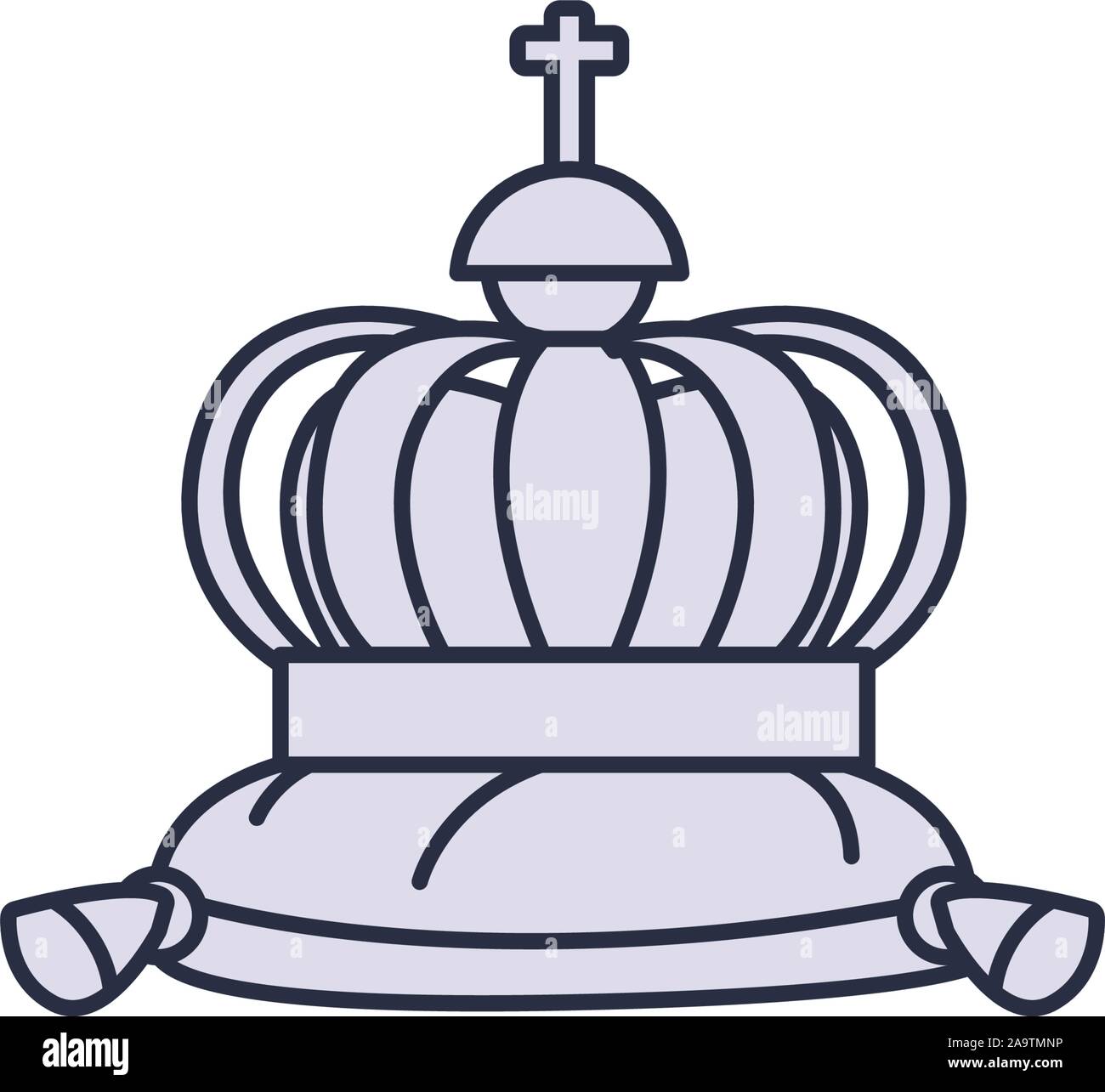 crown with cross on cushion medieval line Stock Vector Image & Art - Alamy