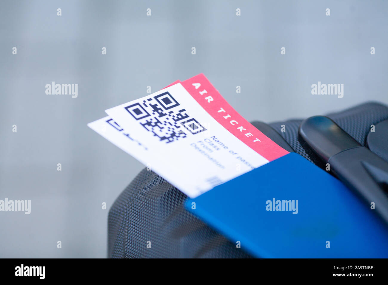 Travel Closeup Of Girl Holding Passports And Boarding Pass At Airport