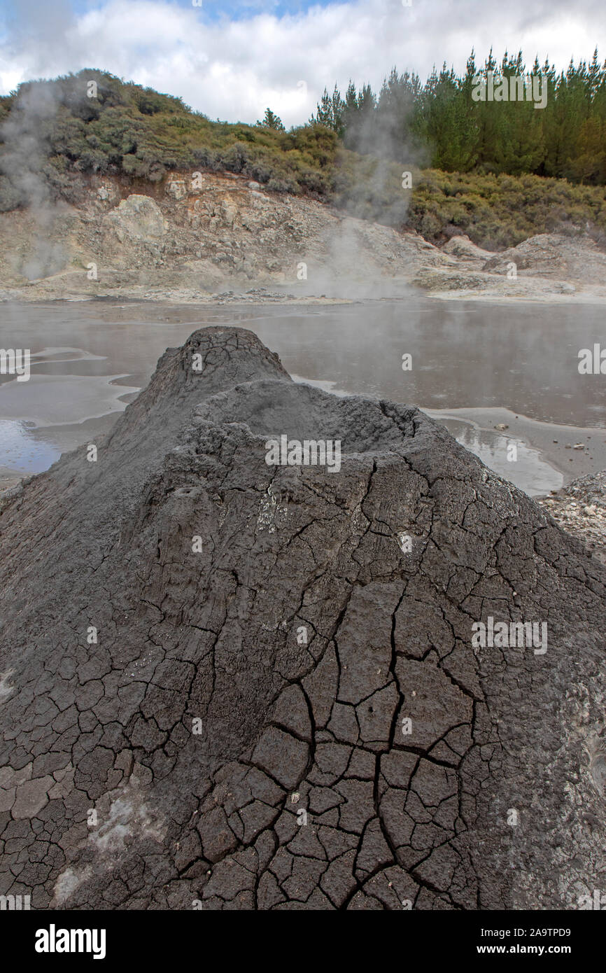 Mud volcano at the Hell's Gate geothermal field Stock Photo - Alamy