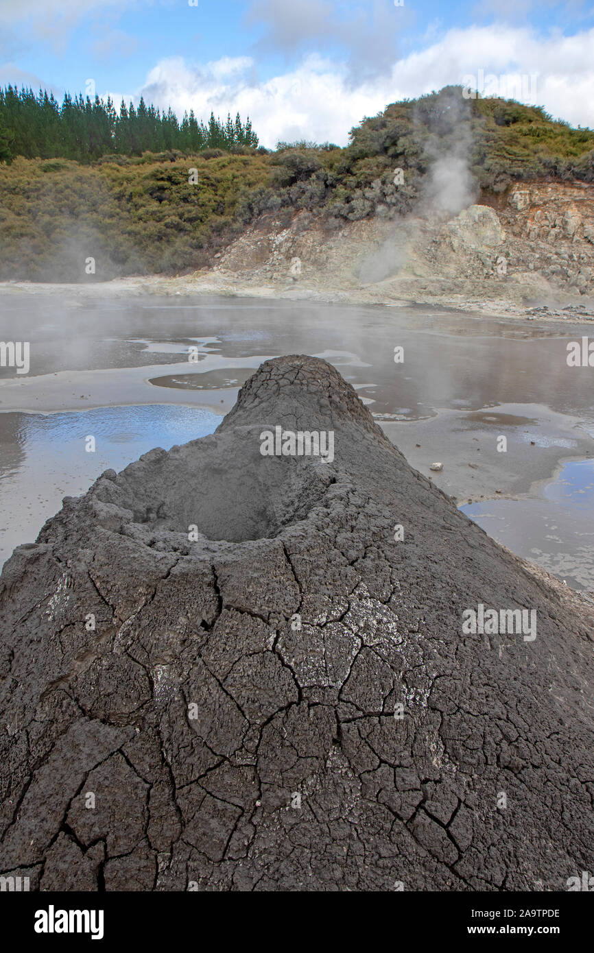 Mud volcano at the Hell's Gate geothermal field Stock Photo - Alamy