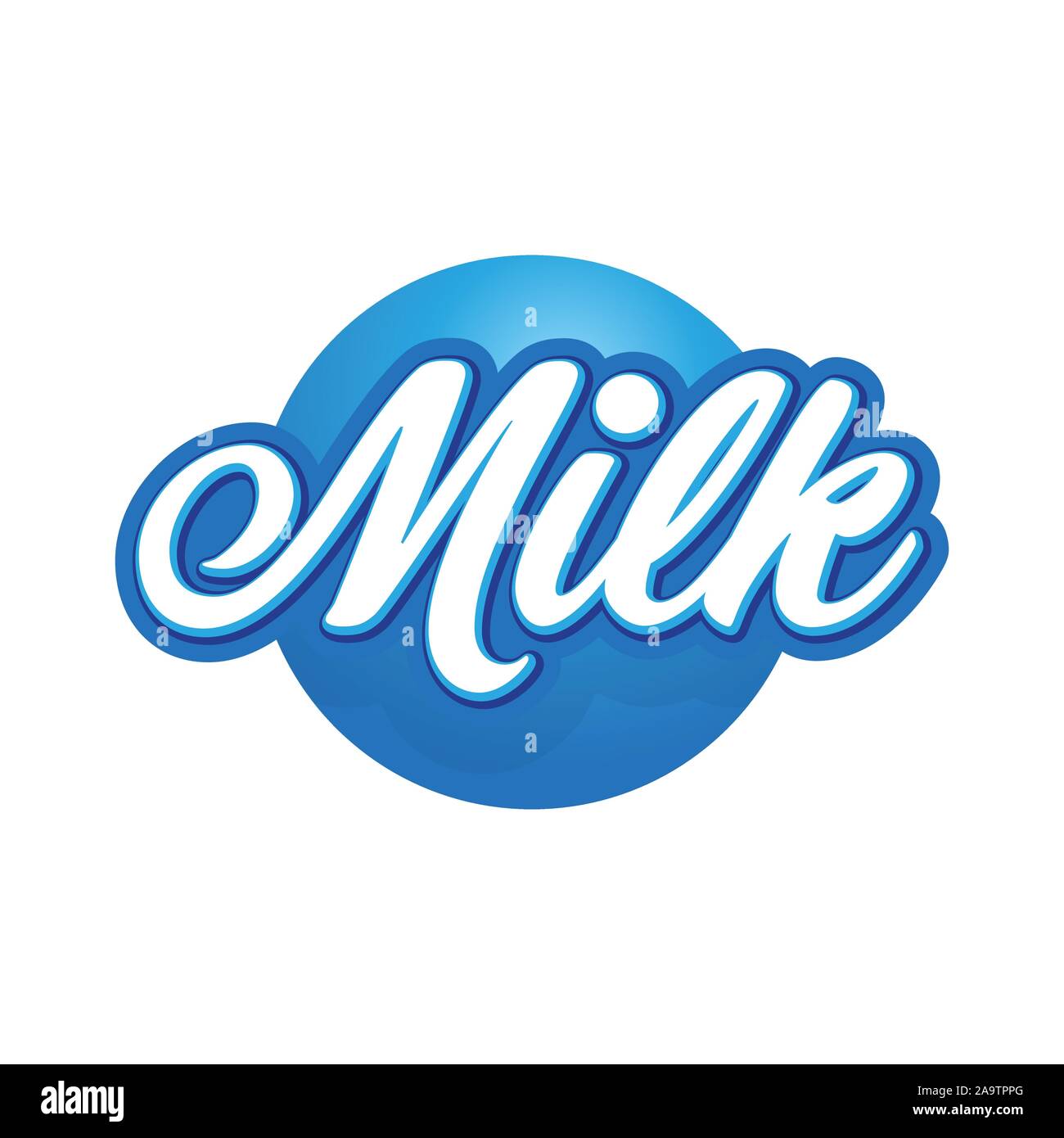 Milk label lettering sign blue Stock Vector Image & Art - Alamy