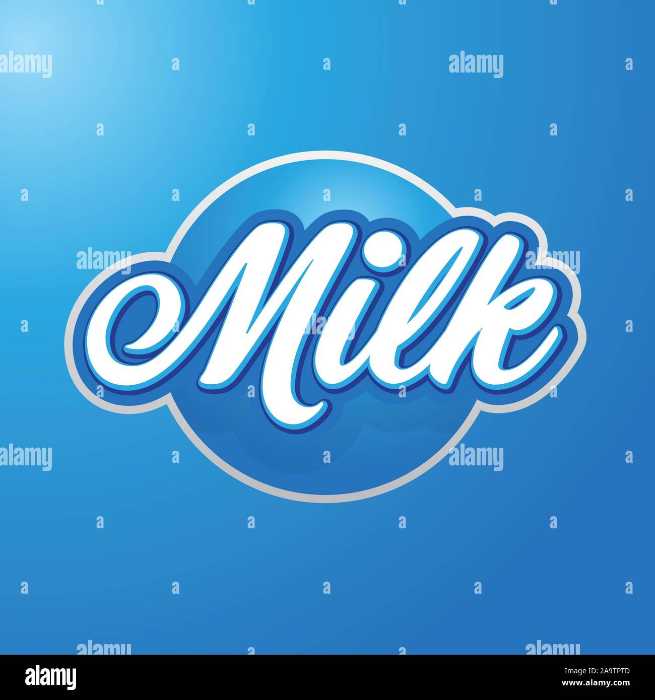Milk label lettering sign blue Stock Vector Image & Art - Alamy