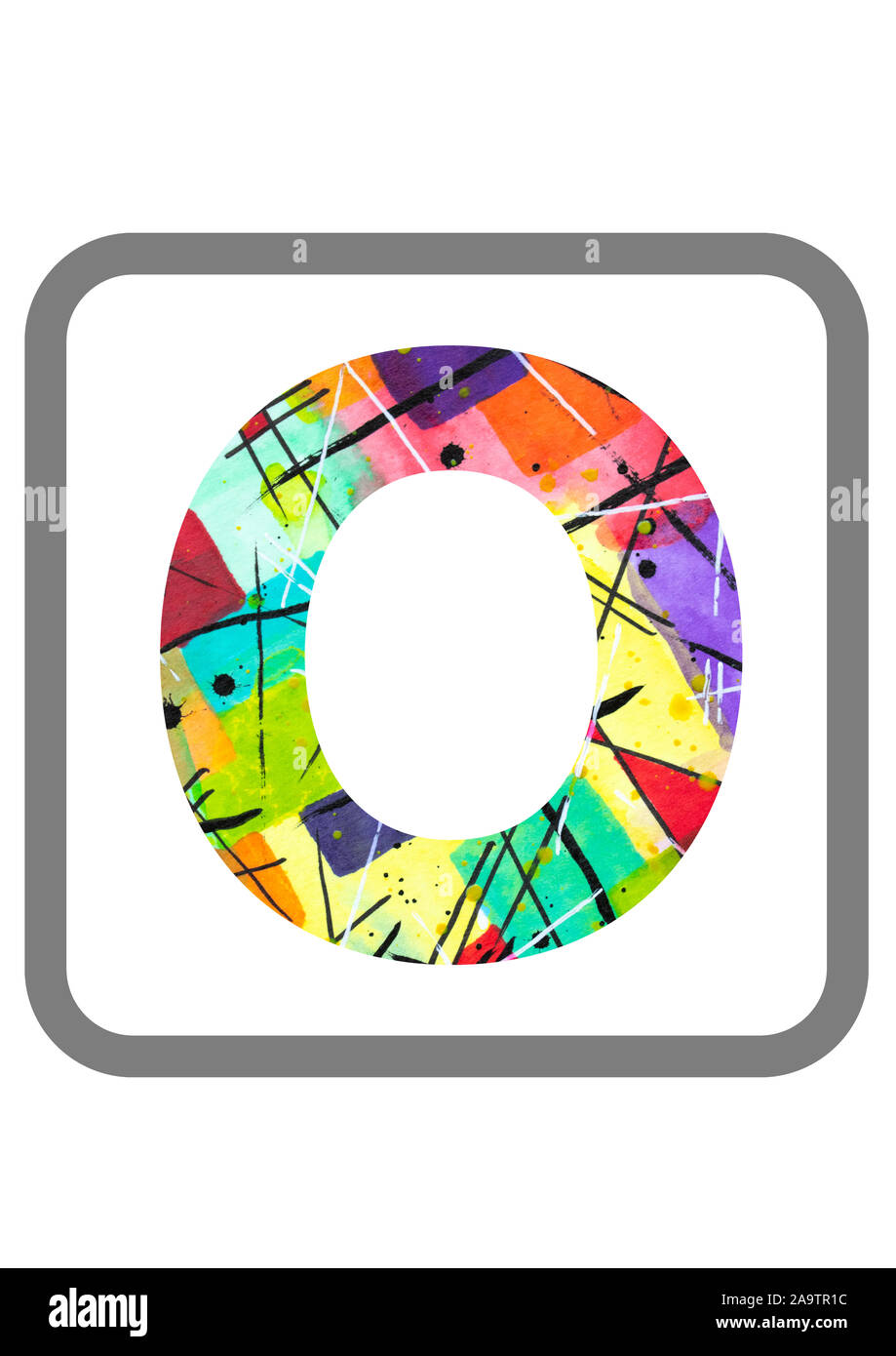 Abstract Painting Watercolor Typography Letter O Stock Photo - Alamy