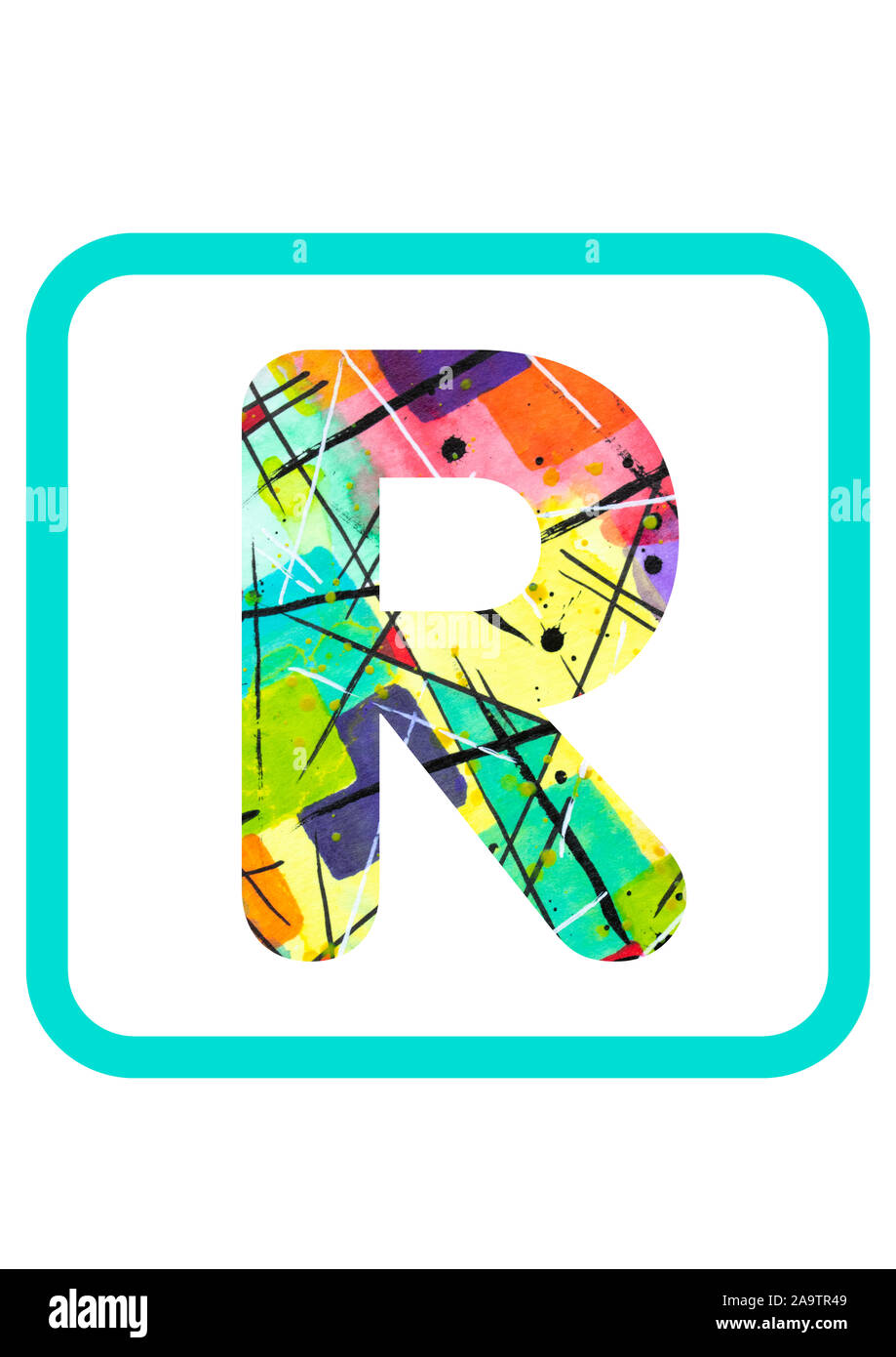 Abstract Painting Watercolor Typography Letter R Stock Photo - Alamy