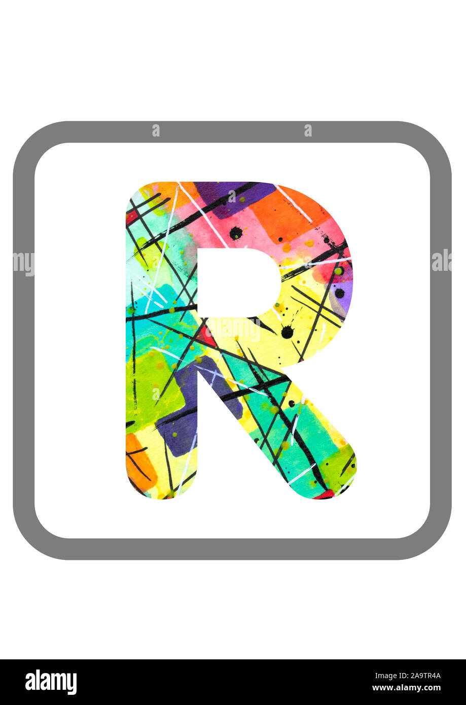 Abstract Painting Watercolor Typography Letter R Stock Photo - Alamy