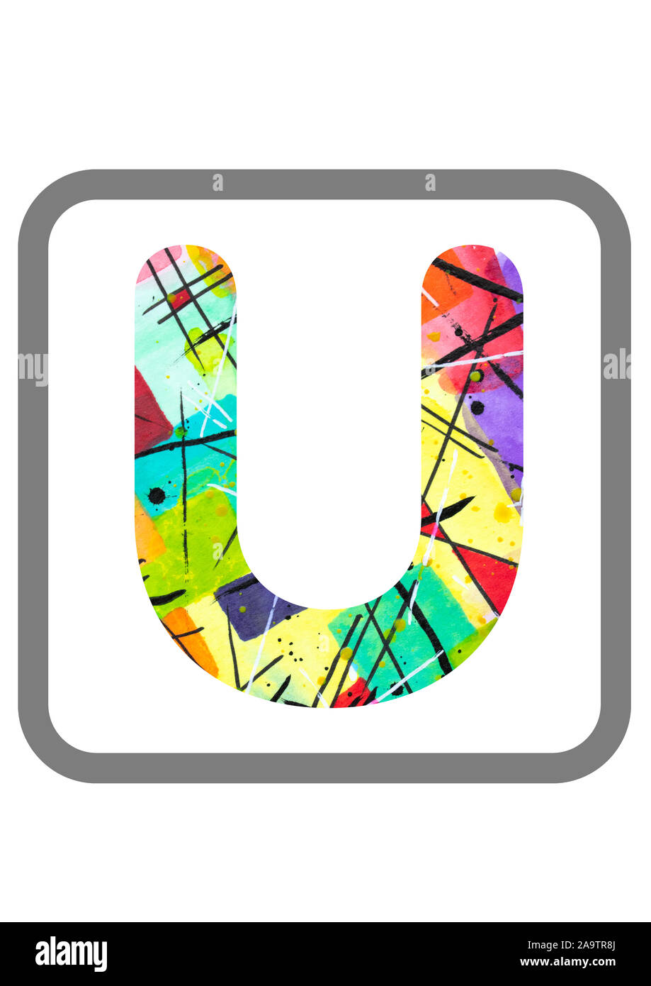 Graffiti font alphabet u Cut Out Stock Images & Pictures - Alamy