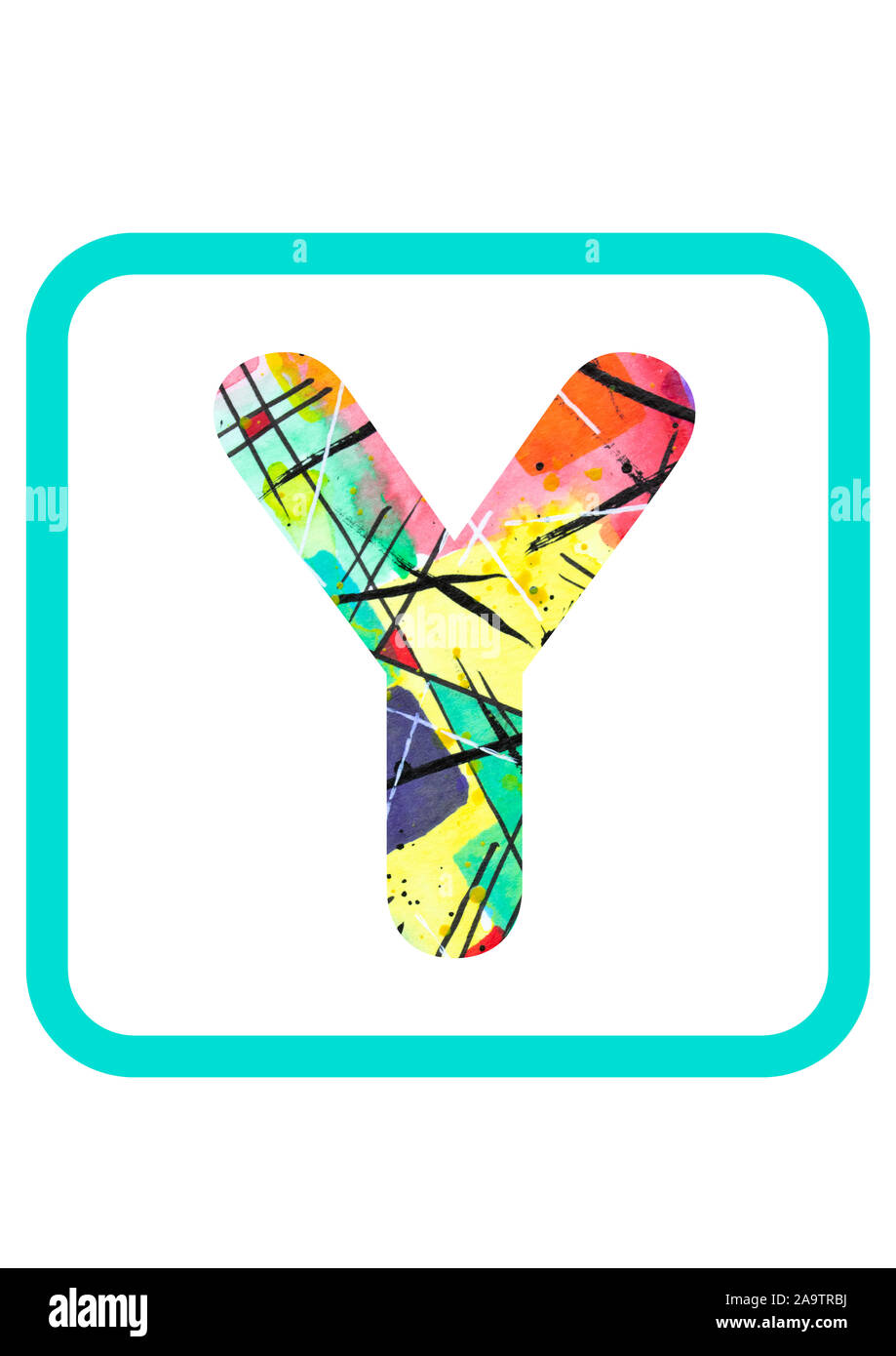 Abstract Painting Watercolor Typography Letter Y Stock Photo - Alamy