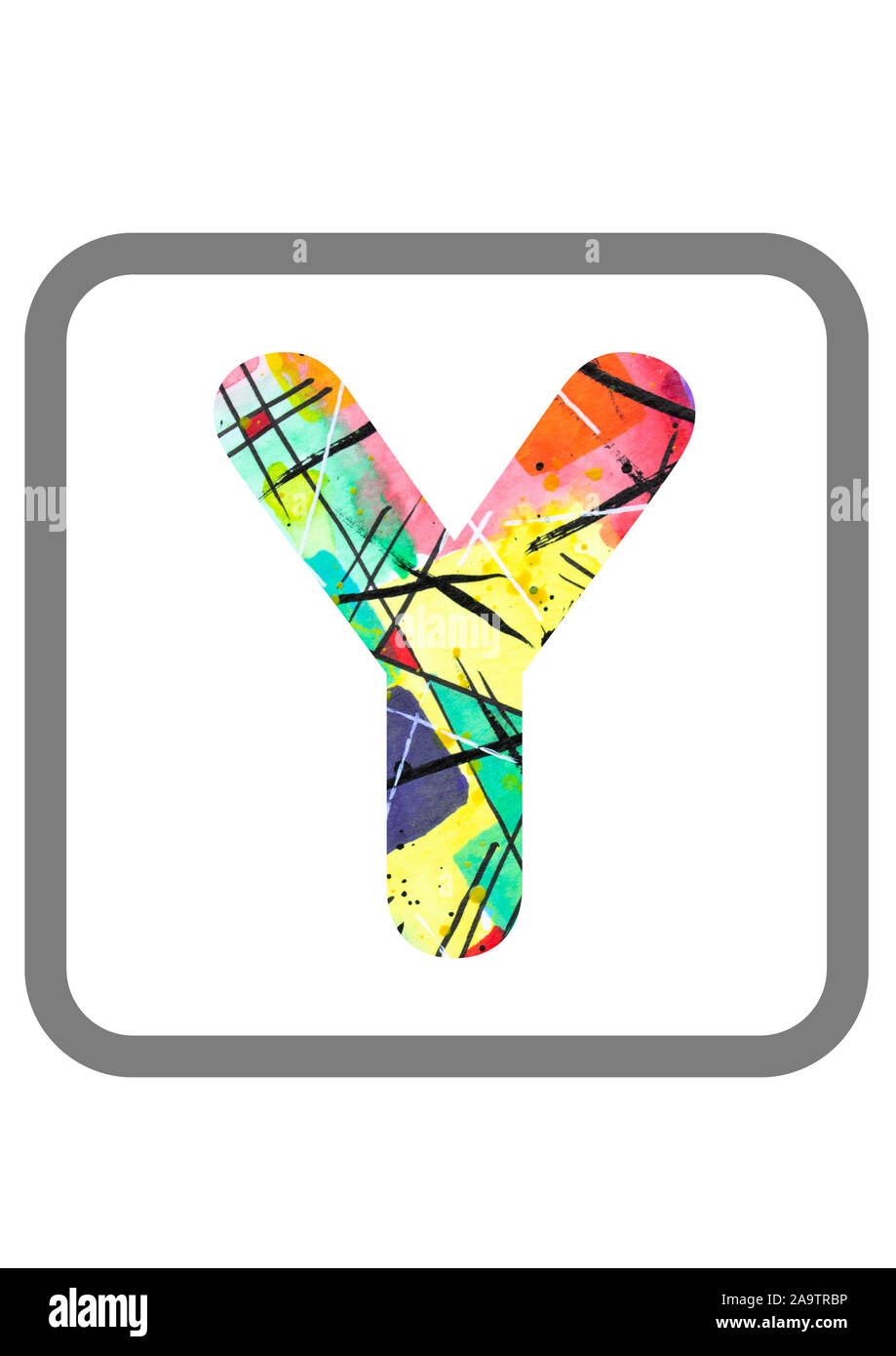 Abstract Painting Watercolor Typography Letter Y Stock Photo - Alamy