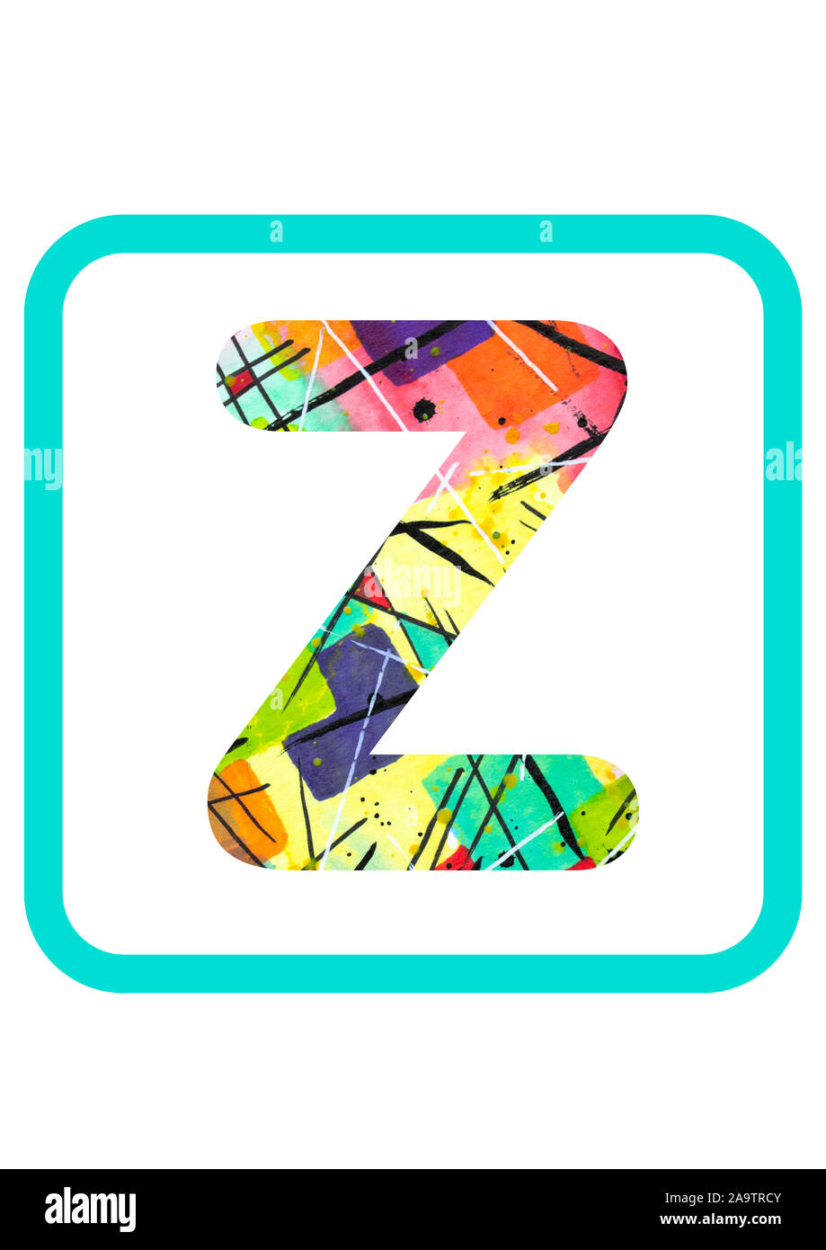 Abstract Painting Watercolor Typography Letter Z Stock Photo - Alamy