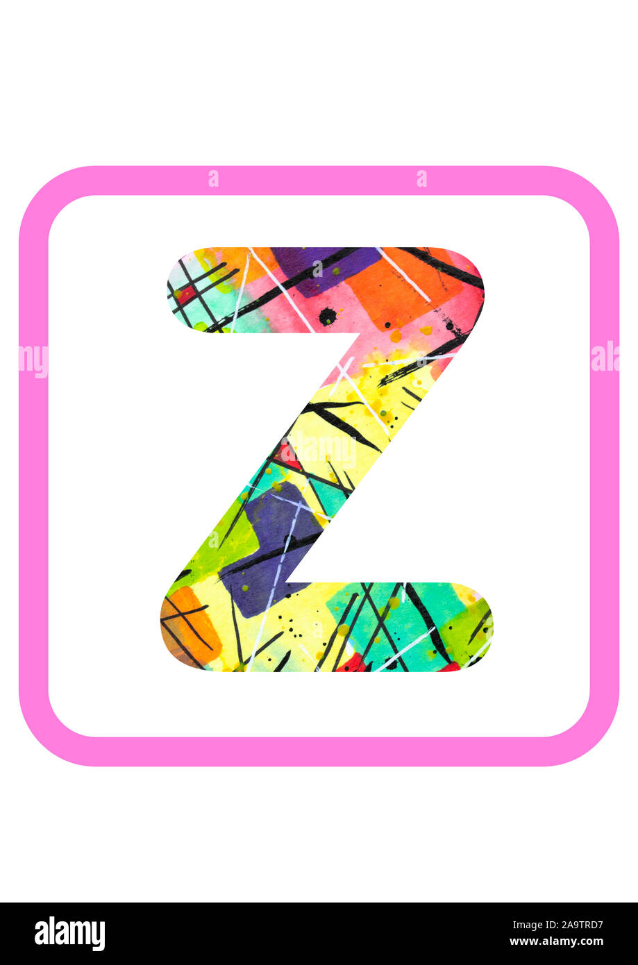 Abstract Painting Watercolor Typography Letter Z Stock Photo - Alamy