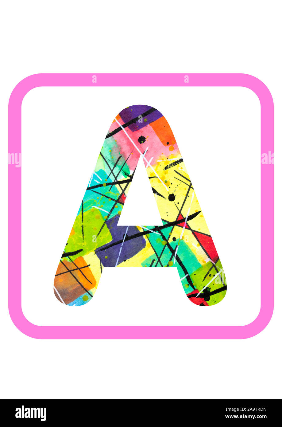 Abstract Painting Watercolor Typography Letter A Stock Photo - Alamy