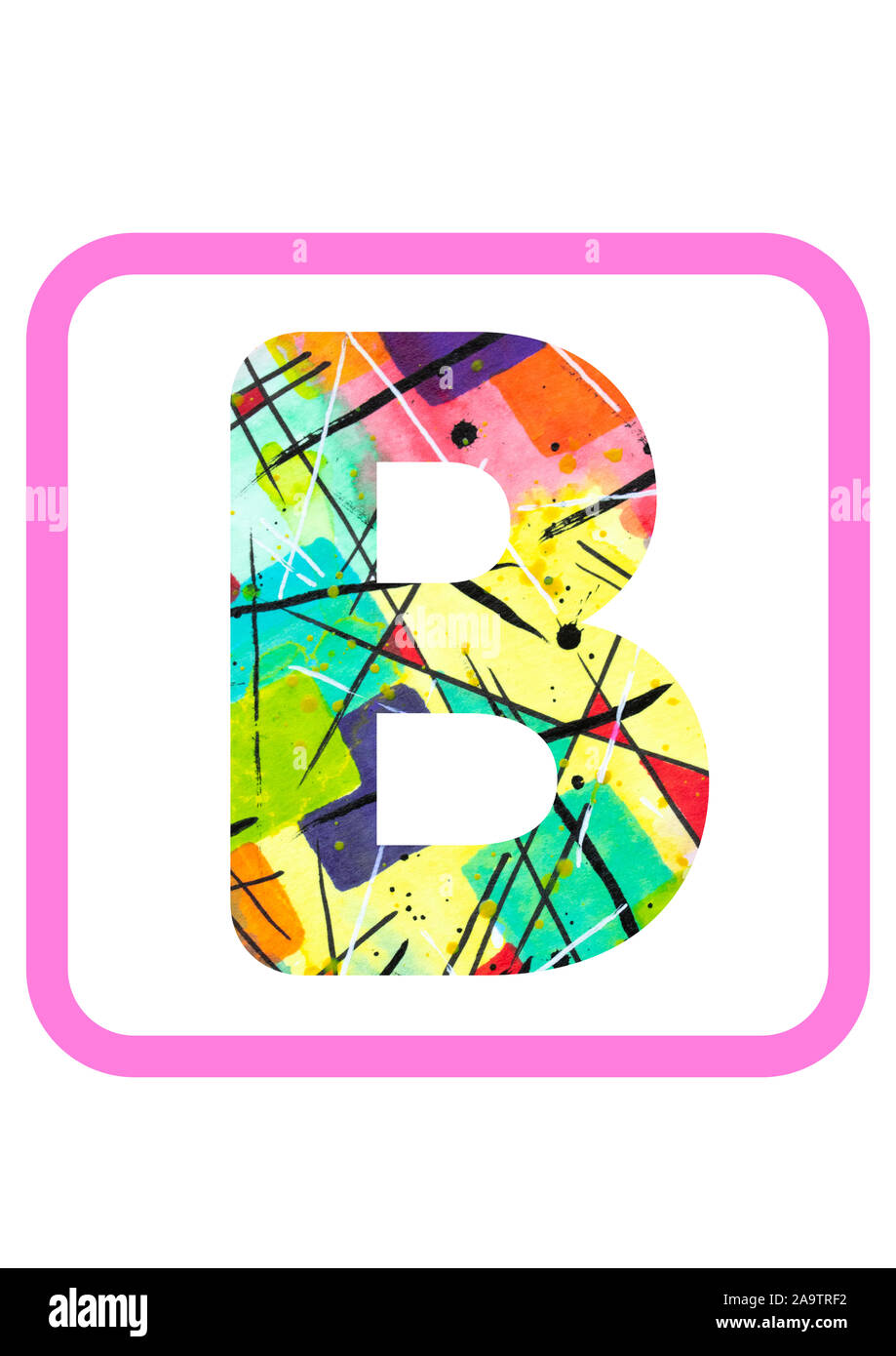 Abstract Painting Watercolor Typography Letter B Stock Photo - Alamy