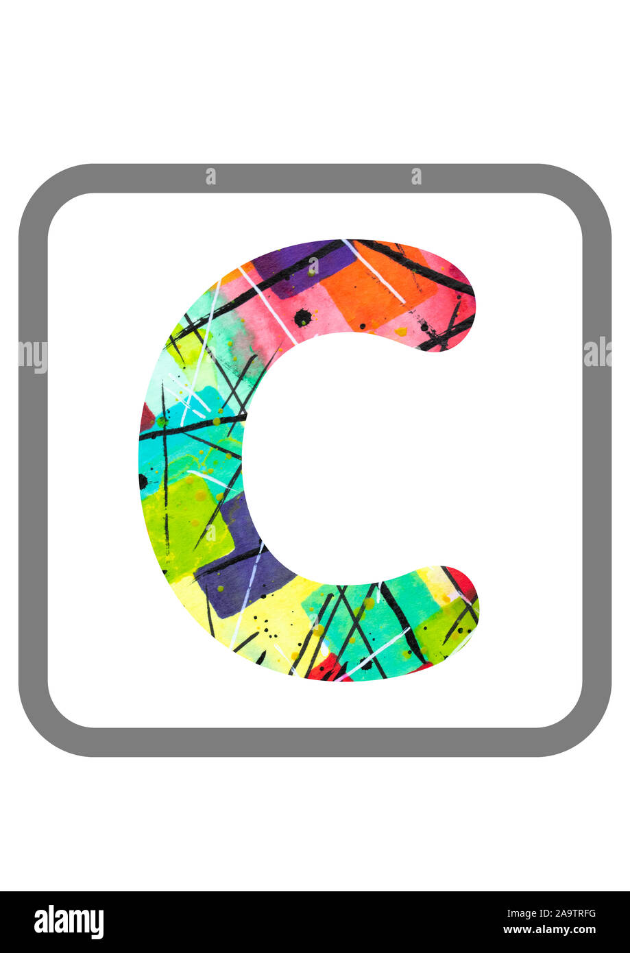 Abstract Painting Watercolor Typography Letter C Stock Photo - Alamy