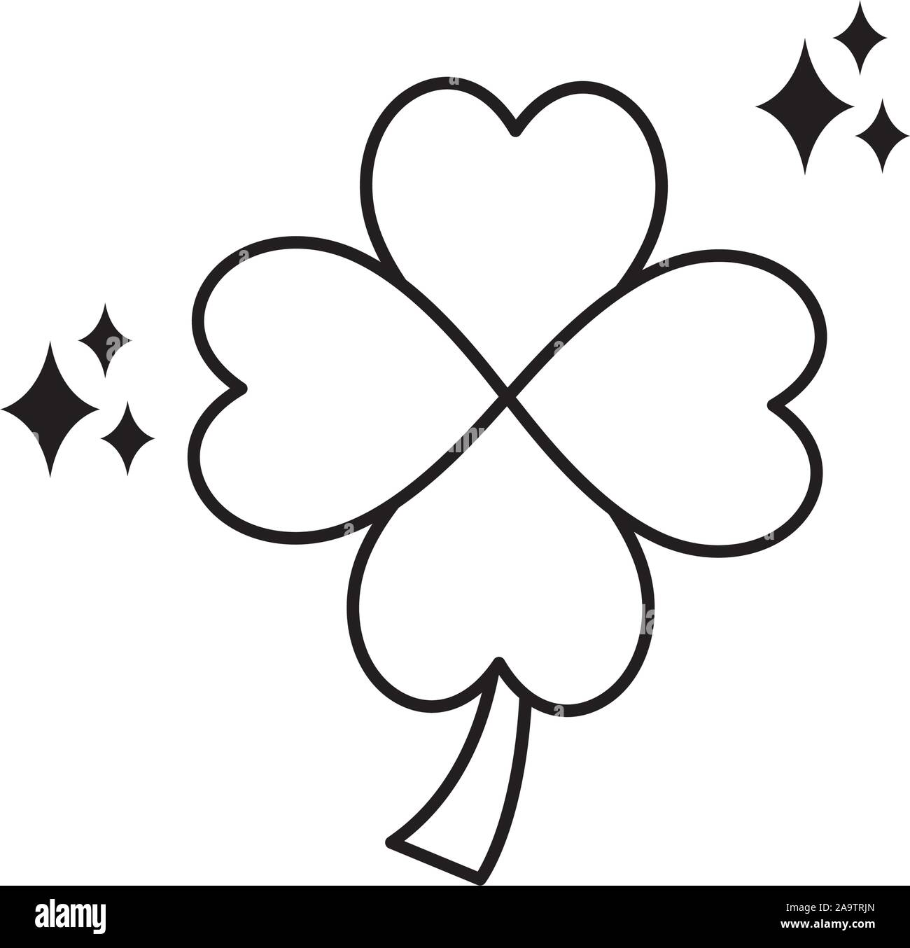 clover plant imagination mystery magic line style icon illustration ...
