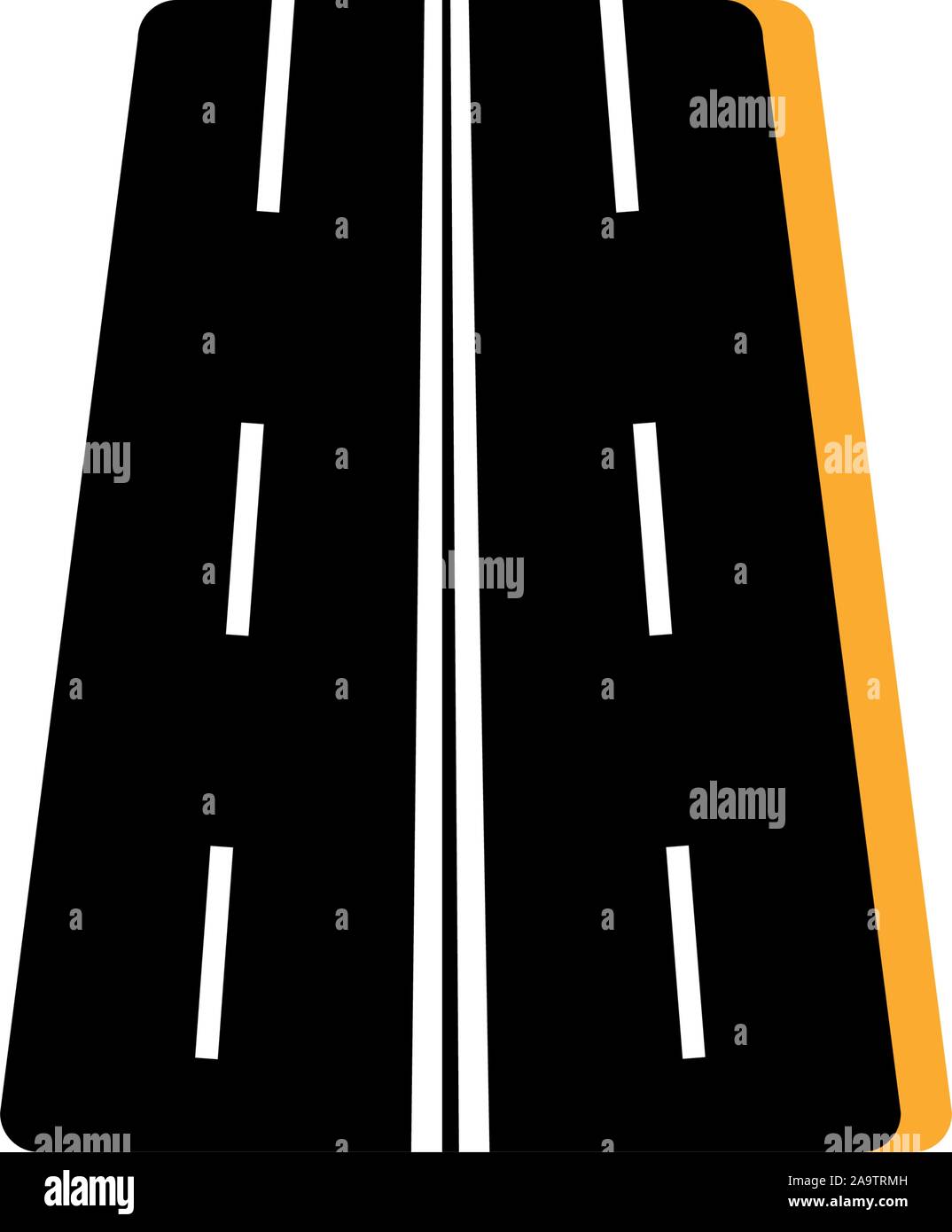 straight double asphalt road flat image vector illustration Stock ...