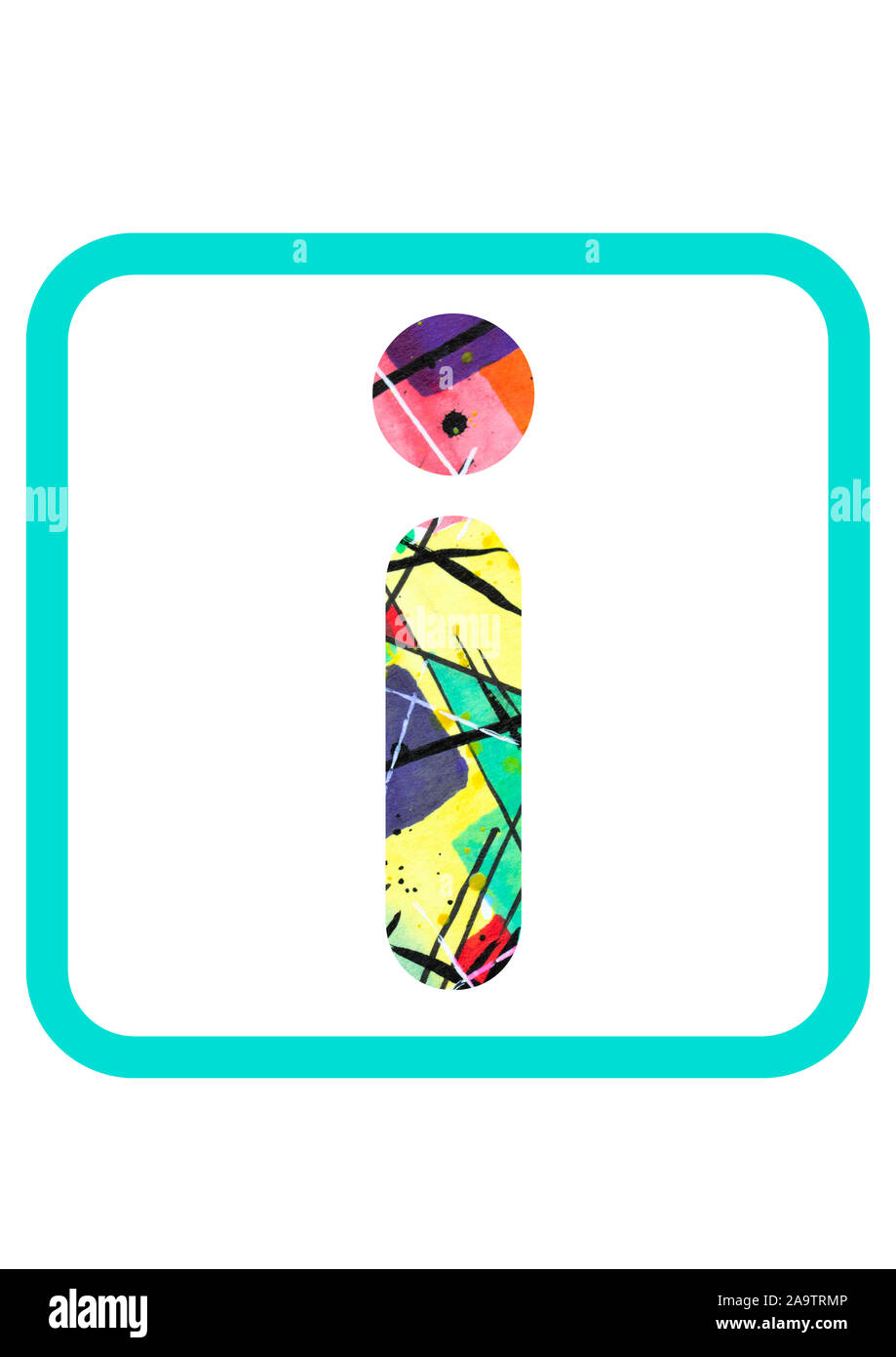 Abstract Painting Watercolor Typography Letter i Stock Photo - Alamy